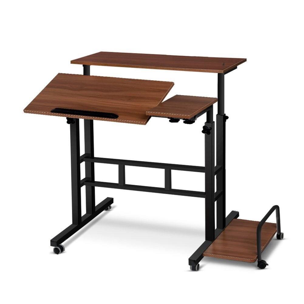 Homhougo Small Mobile Standing Desk Portable Rolling Desk with ...