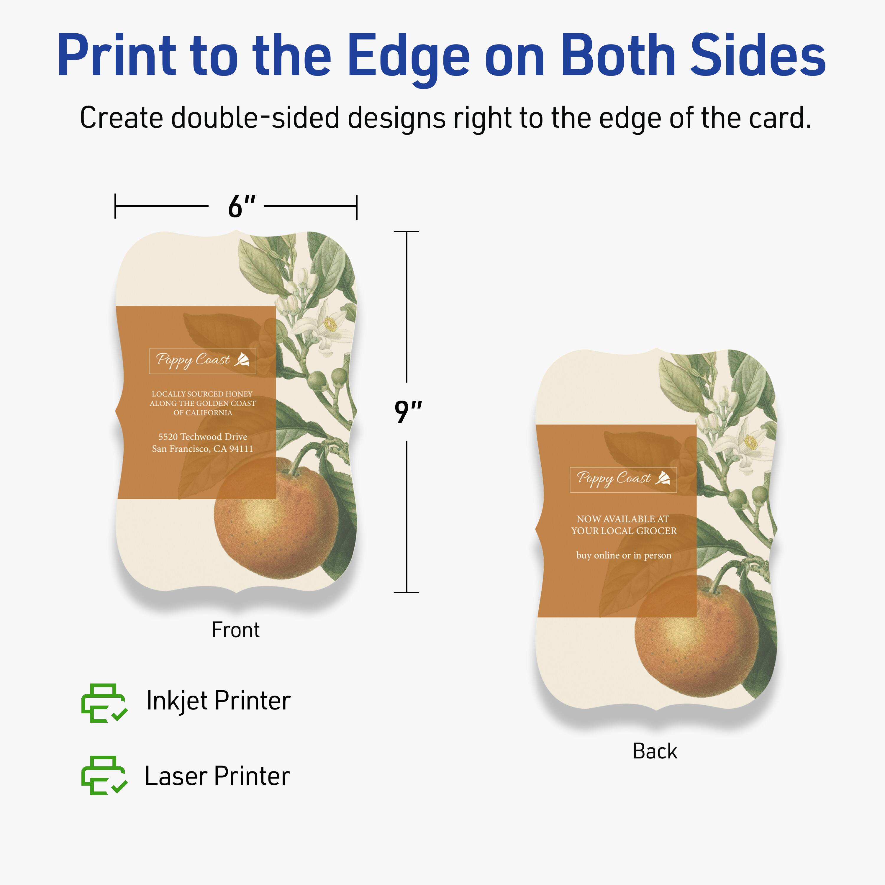 Avery Cards with Flourished Edges, 6" x 9", Matte Ivory, 10ct White ...