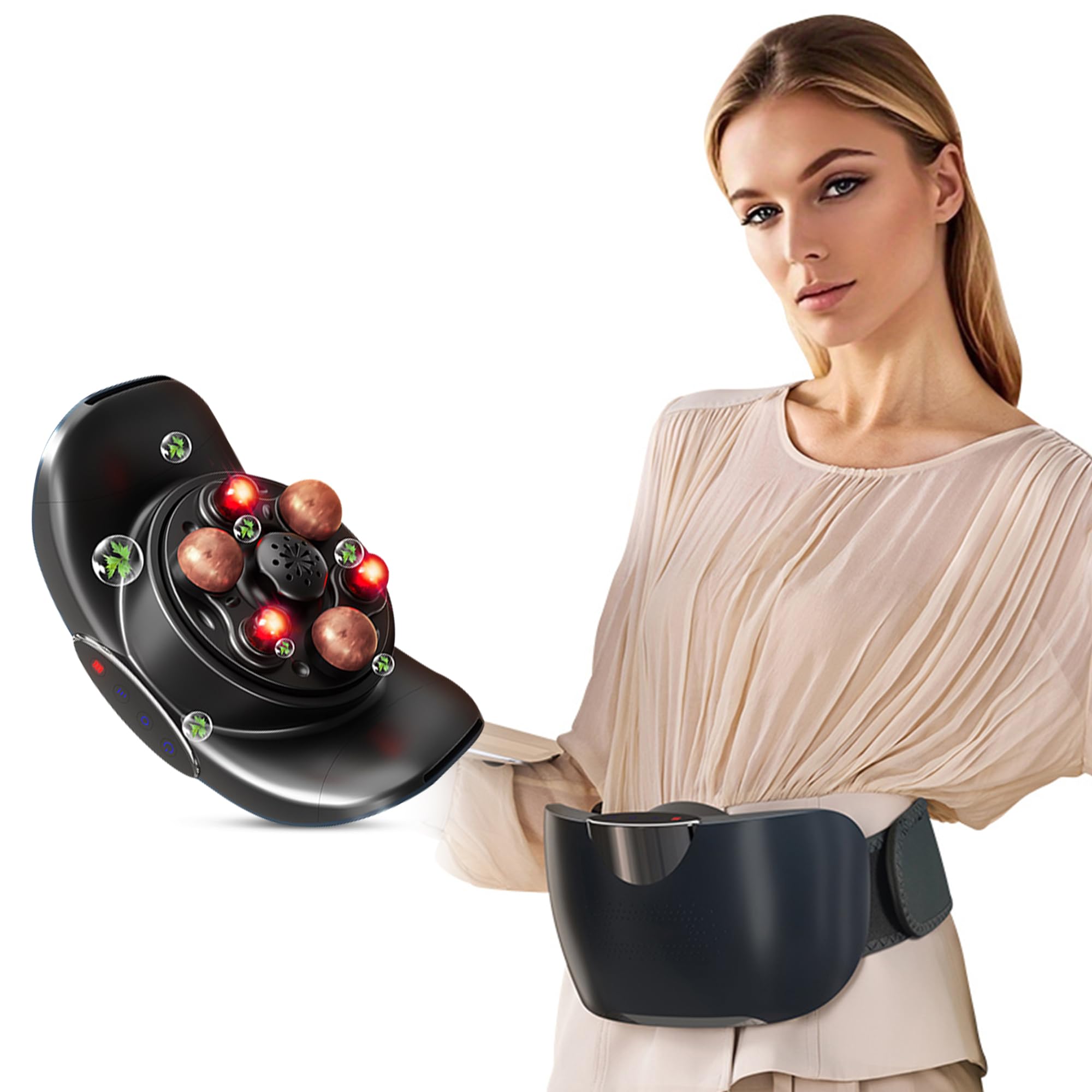 Live At Space Heated Bian Stone Abdomen Massager, Dual Use Waist Belly ...