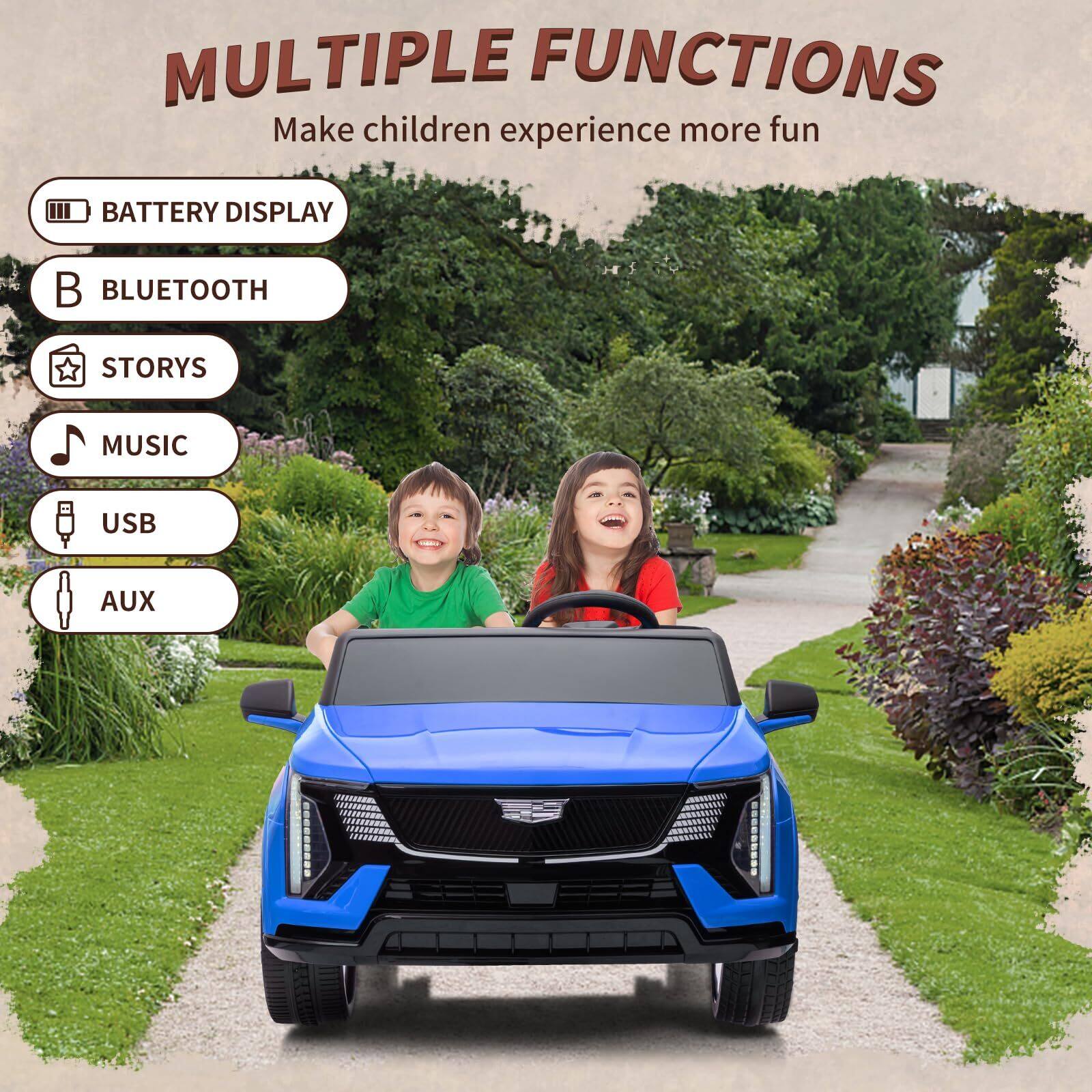 GARVEE 24V Ride on Car, Licensed Battery Powered Electric Vehicle PTO ...