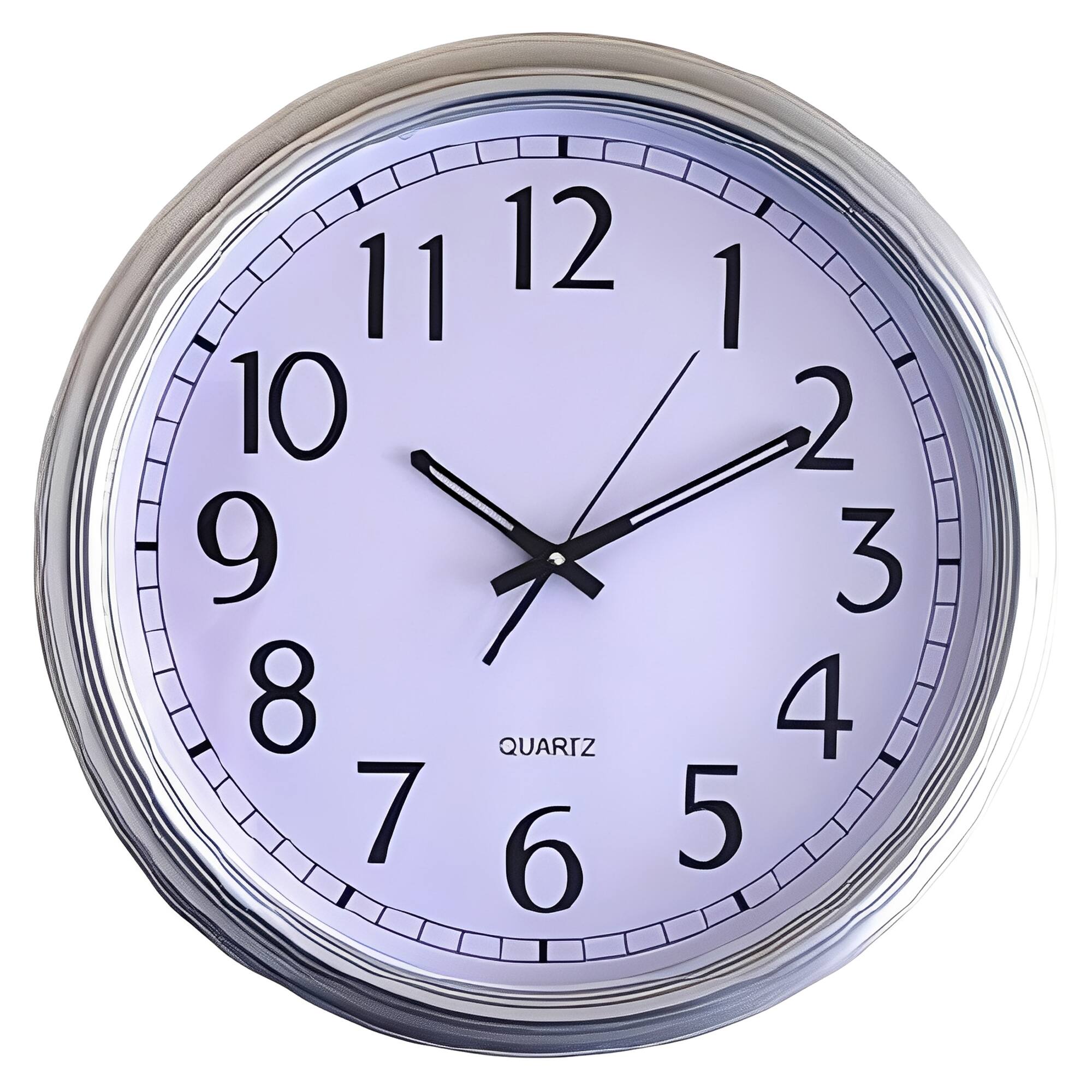 FC Design 18"H Silver Classic Round Wall Clock Decorative Timepiece ...