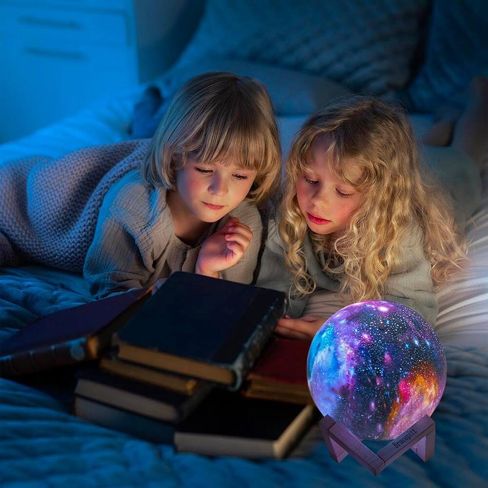 MOSZAR LLC 4.7" 16 Color 3D Moon Galaxy Lamp, LED Night Light Gift ...