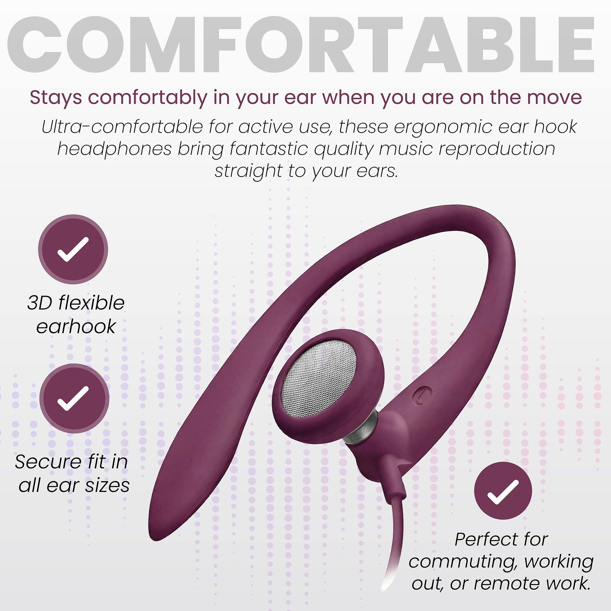 Philips Wired Earhook Headphones, 15mm Driver, Secure Fit, 1.2m Cable ...