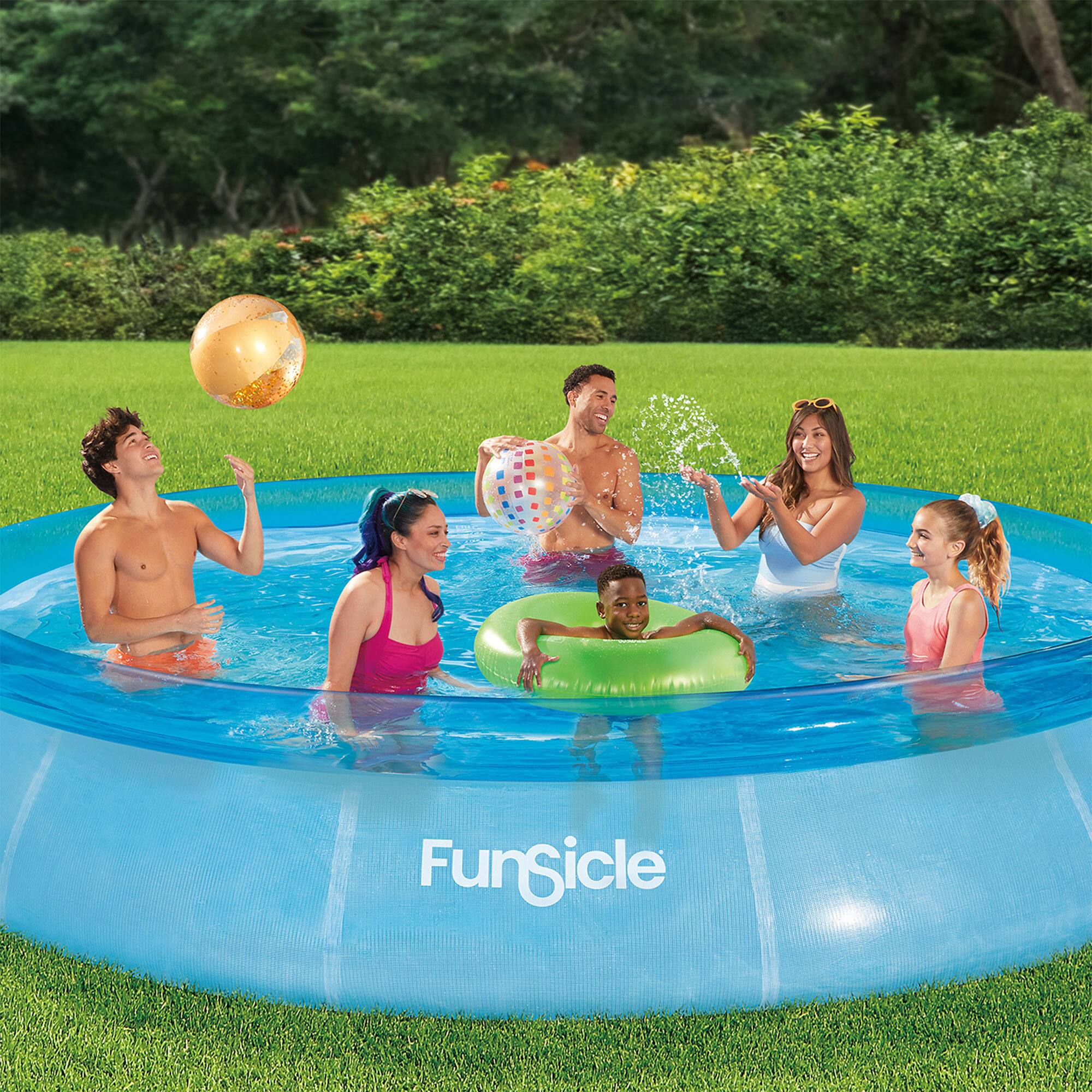 Funsicle 12'x30" Sea Thru QuickSet Inflatable Ring Top Outdoor Above ...