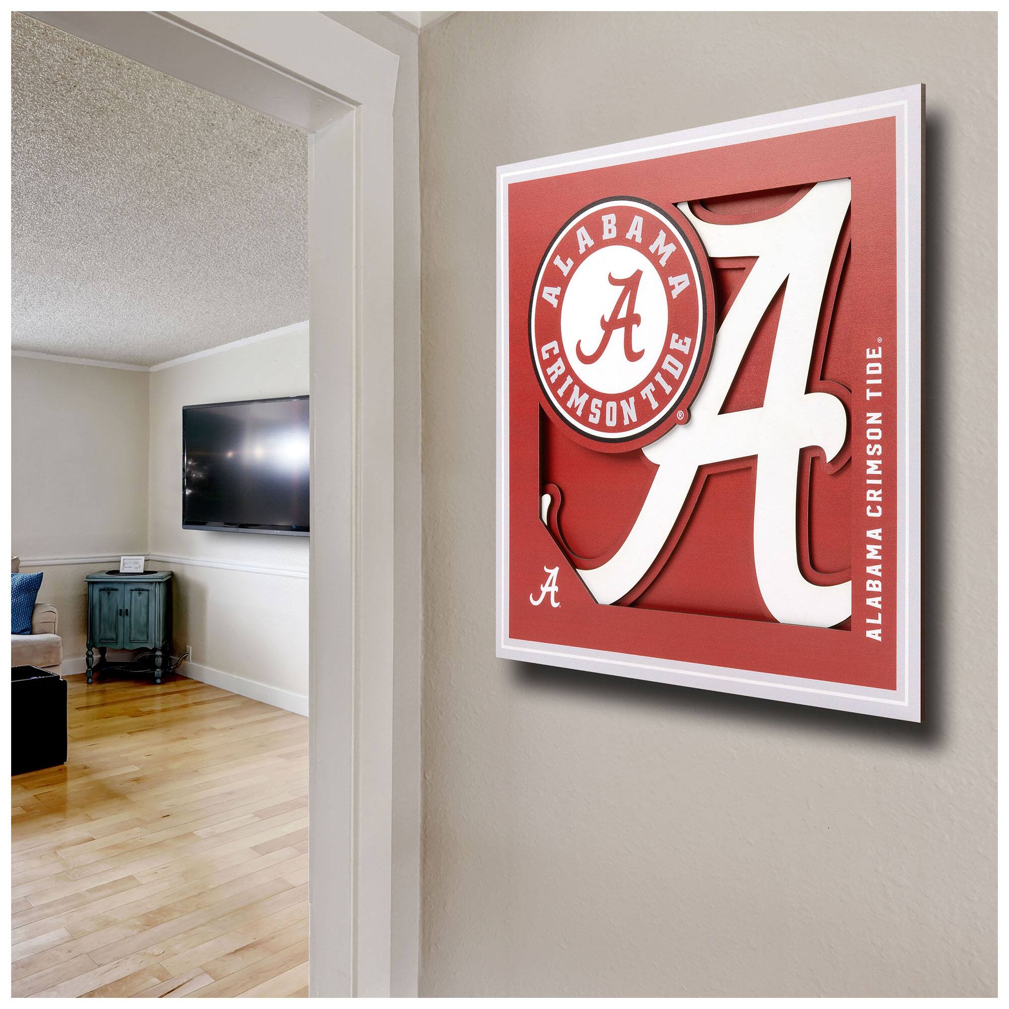 YouTheFan Alabama Crimson Tide 12'' x 12'' 3D Logo Wall Art Multicolor ...