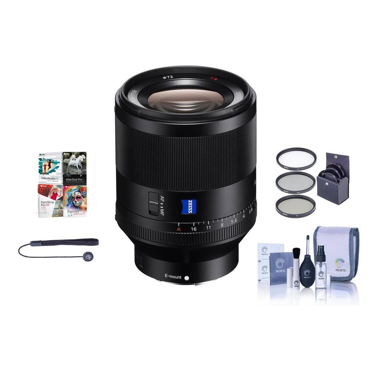 Sony Planar T* FE 50mm F1.4 ZA Lens Bundle With 72mm Filter Kit ...