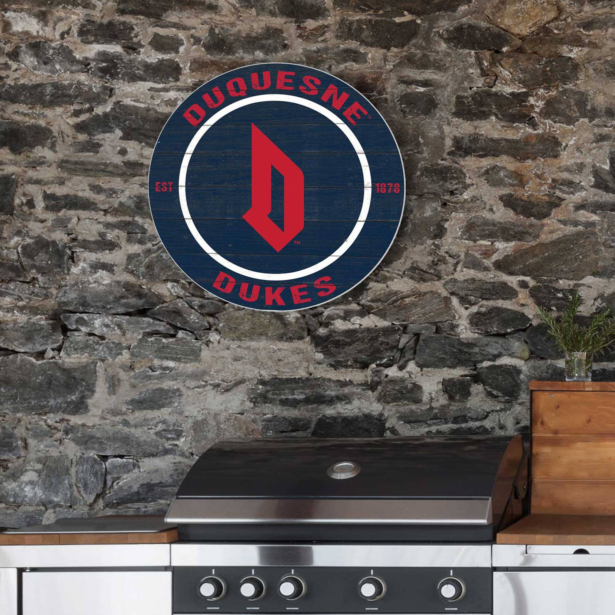 Jardine Duquesne Dukes 20'' x 20'' Indoor/Outdoor Circle Sign Navy ...