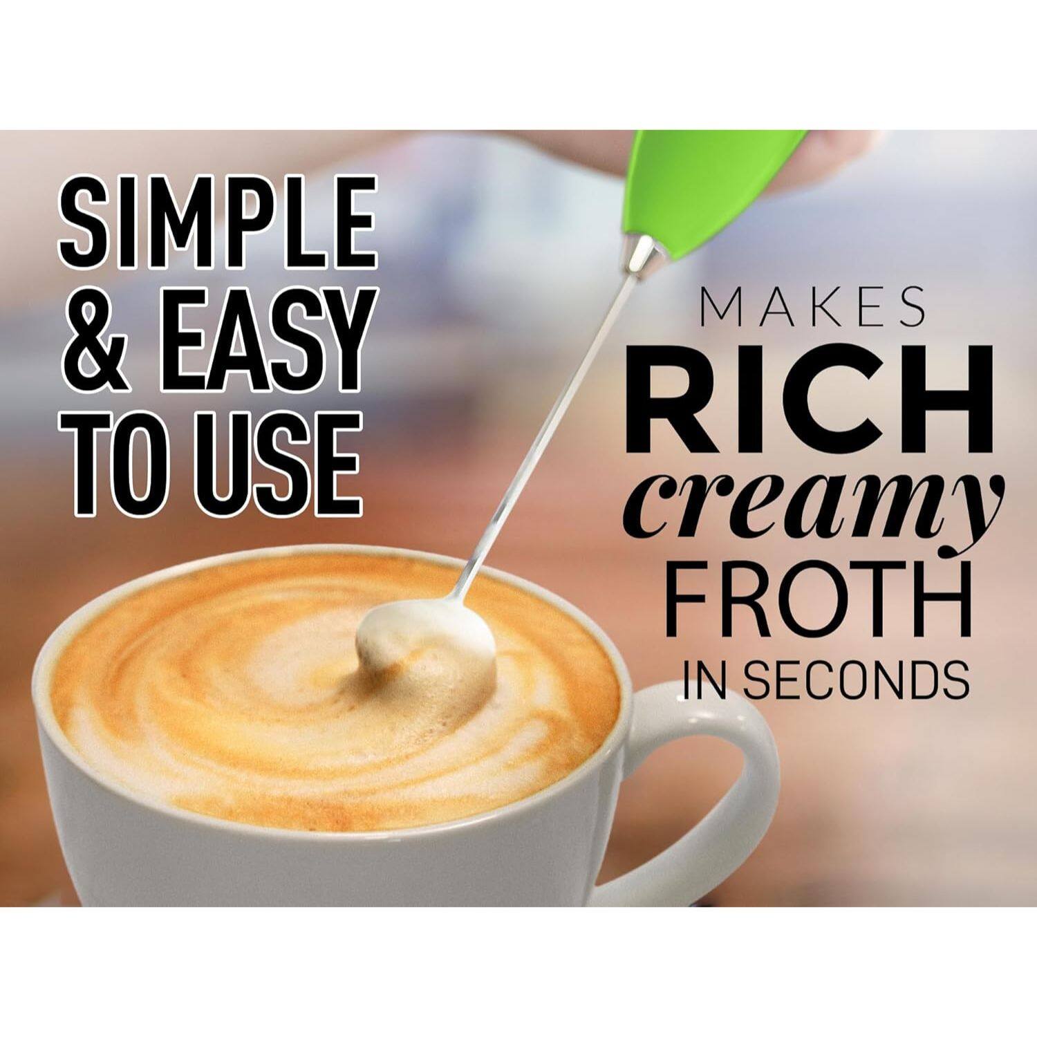 Zulay Kitchen Powerful Milk Frother Handheld Foam Maker for Lattes by ...