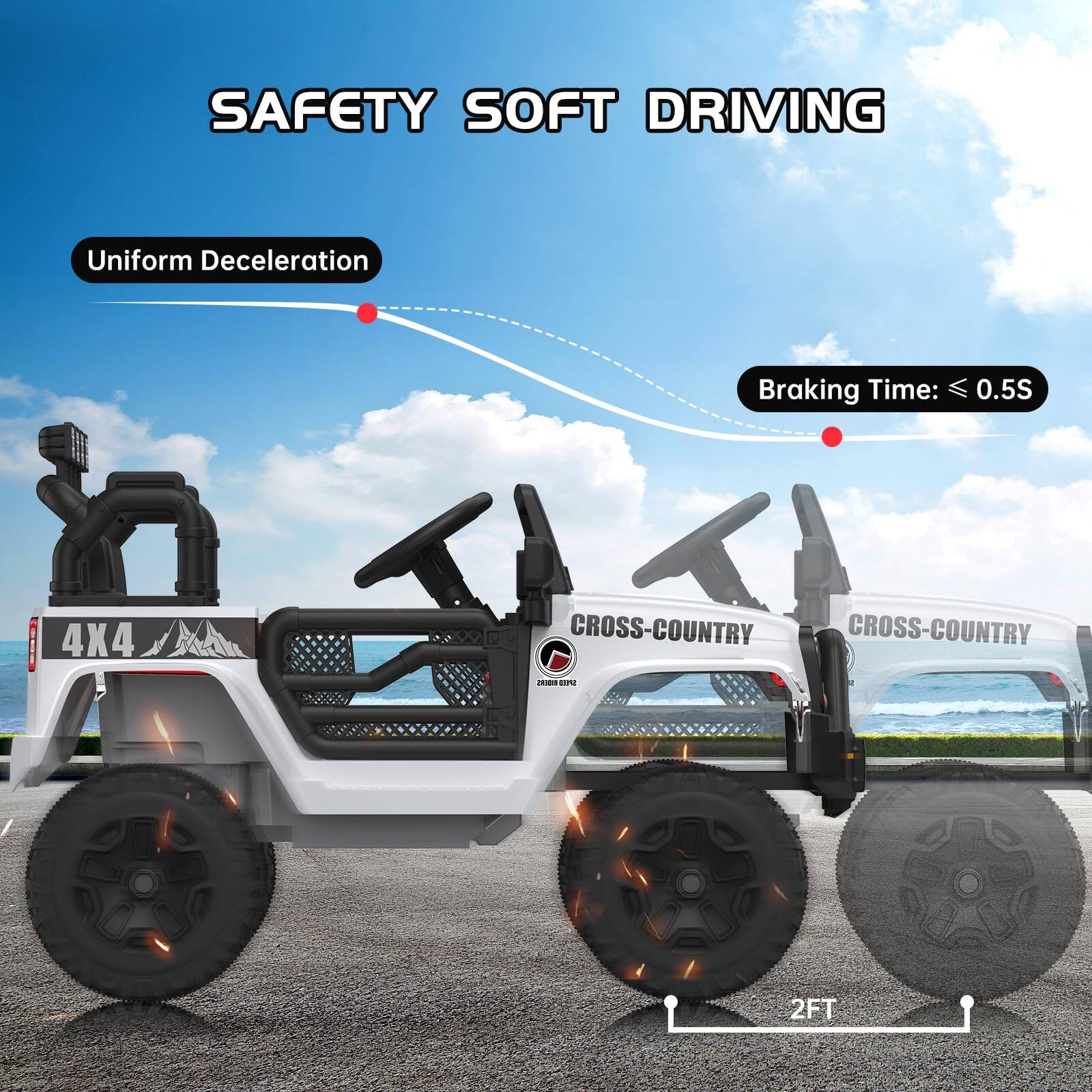 Acekool 12v Kids Ride on Truck Car w/Parent Remote Control, Ride on ...