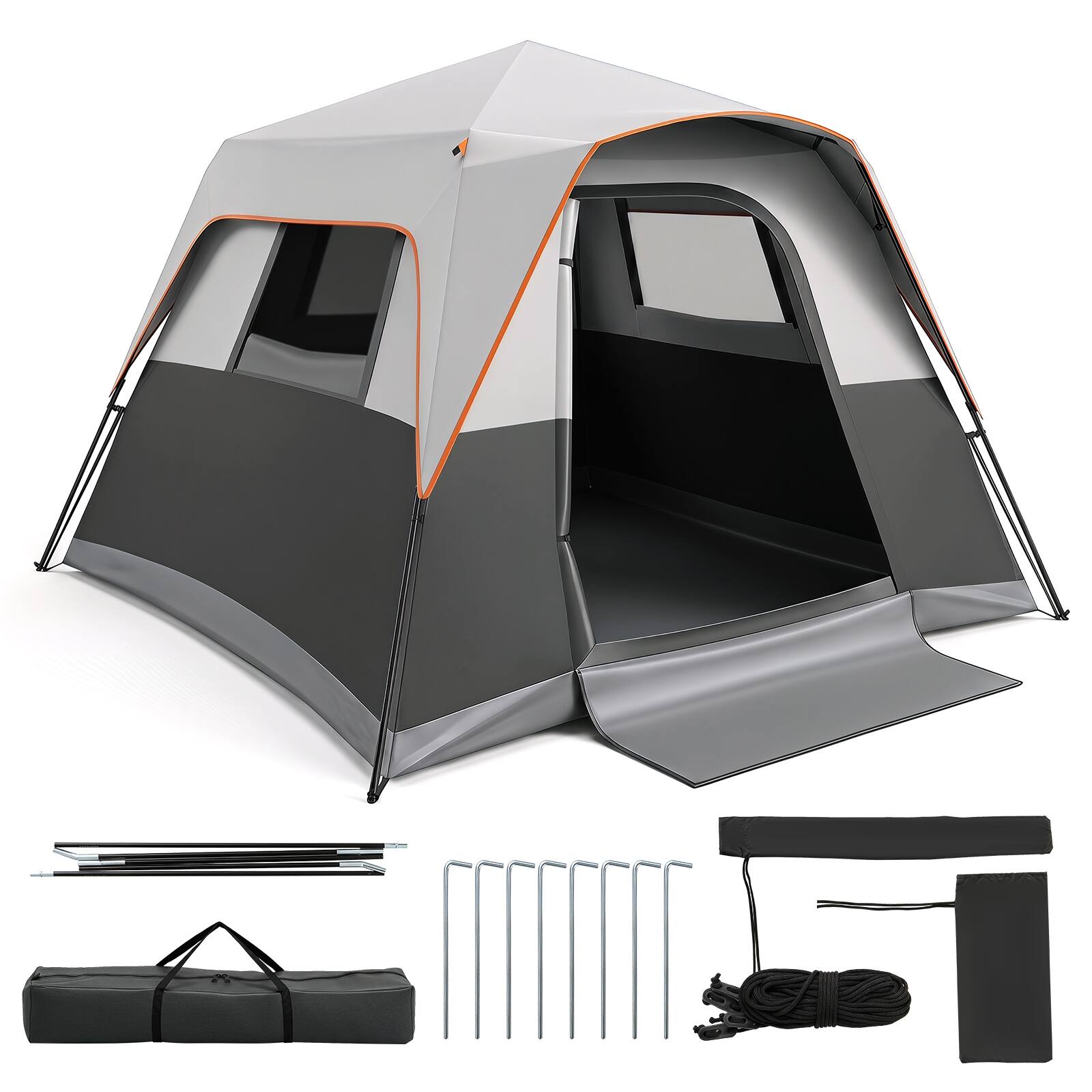 Costway 6 Person Outdoor Camping Tent with Rainfly & Carrying Bag ...