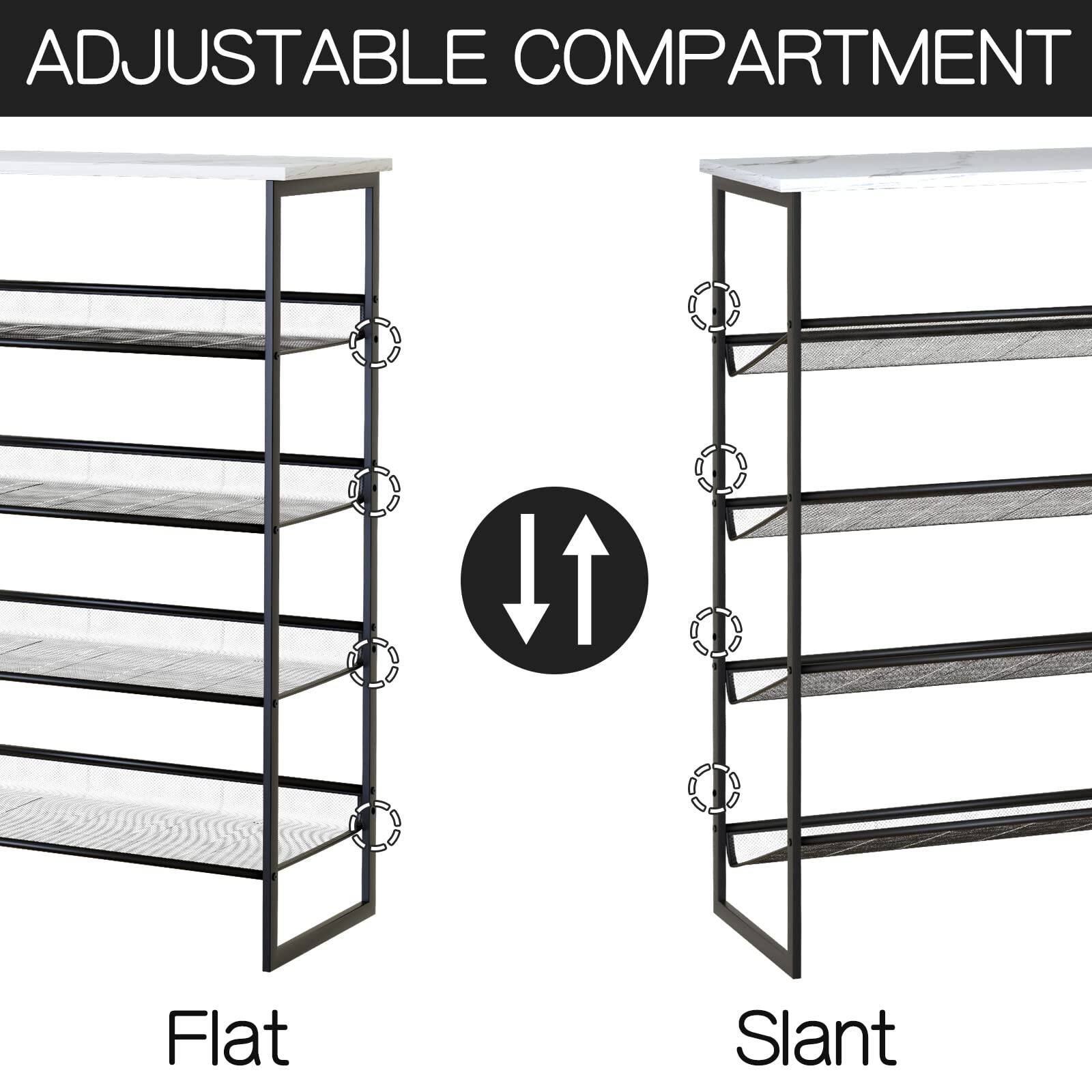 HM 1810 5 Tiers Shoe Rack Multi purpose Adjustable Flat And Slant ...
