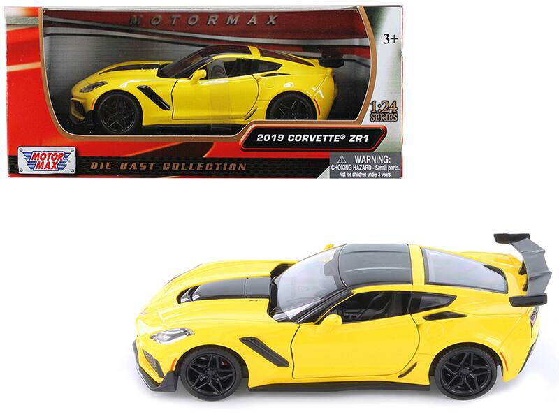 2019 Chevrolet Corvette ZR1 Yellow with Black Accents 1/24 Diecast ...