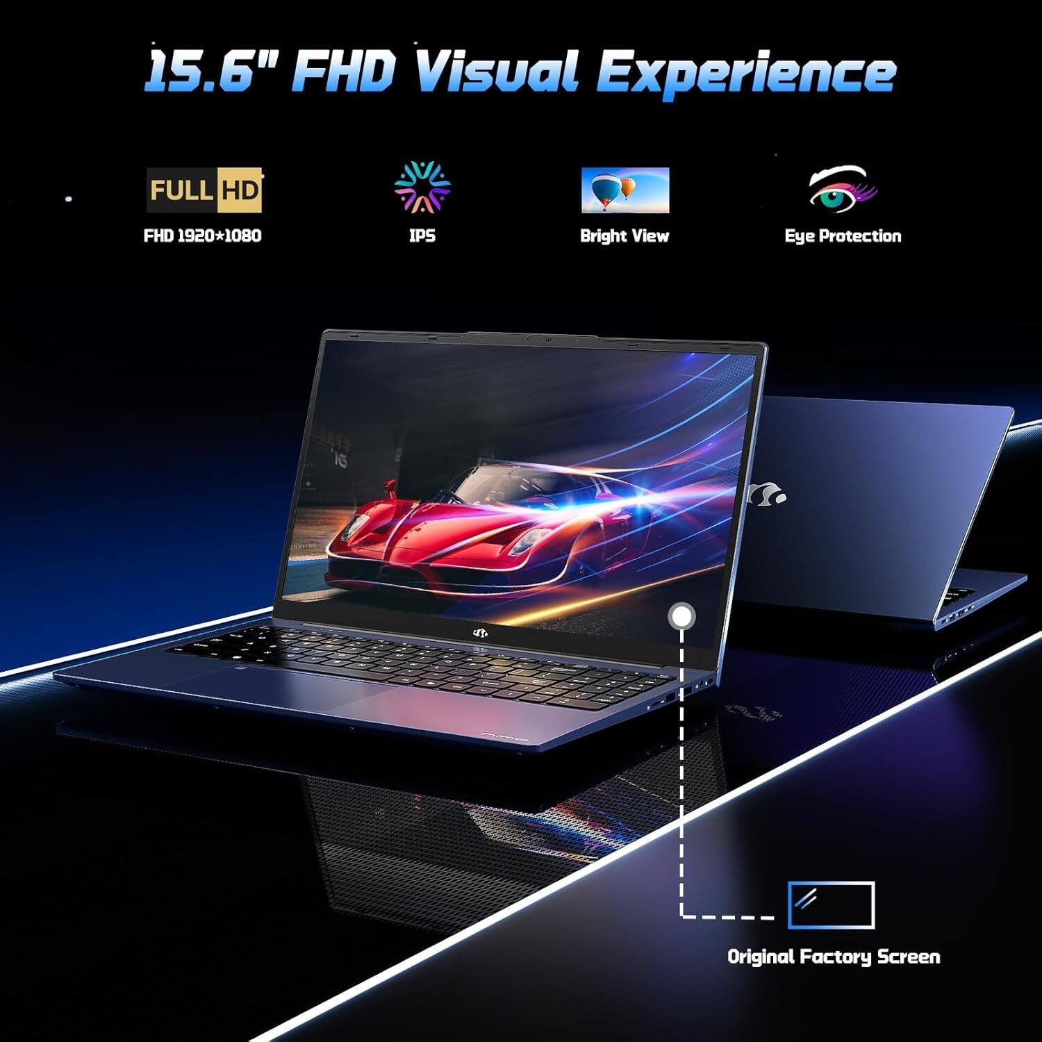 NIMO 15.6" FHD IPS Student Laptop 8GB RAM 512GB SSD, 4 Cores 13th Gen ...