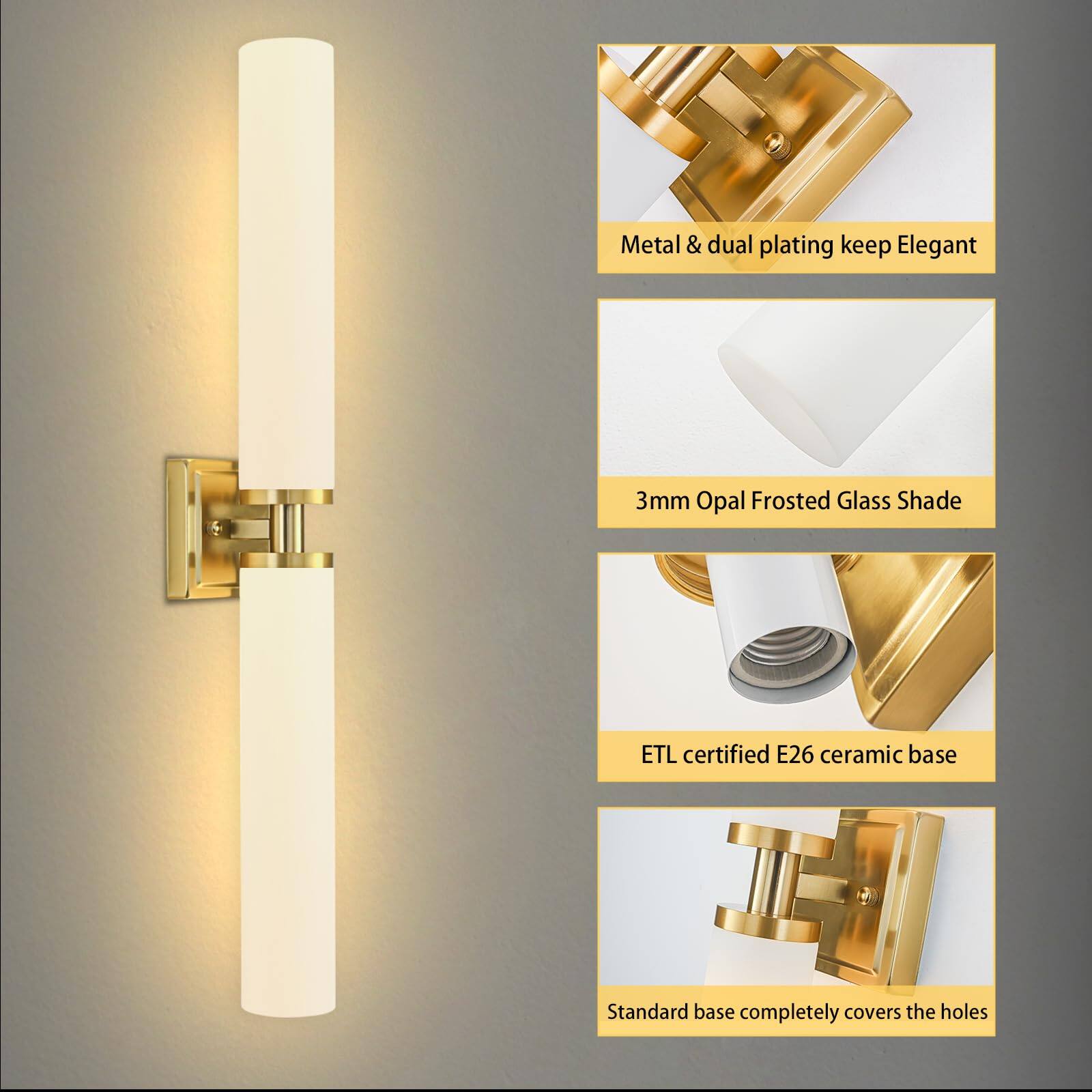 Earthley Blooms Wall Sconces Set Of Two Bathroom With Frosted Glass ...