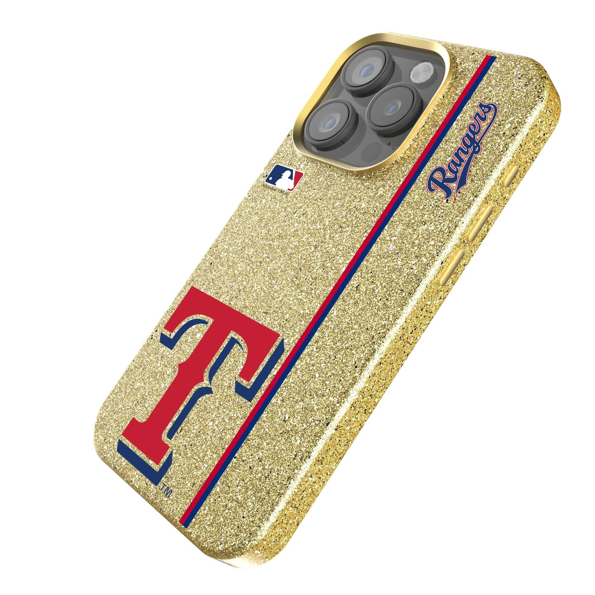 Keyscaper MLB Texas Rangers iPhone Bling Case 15 Pro Gold 202263888 ...