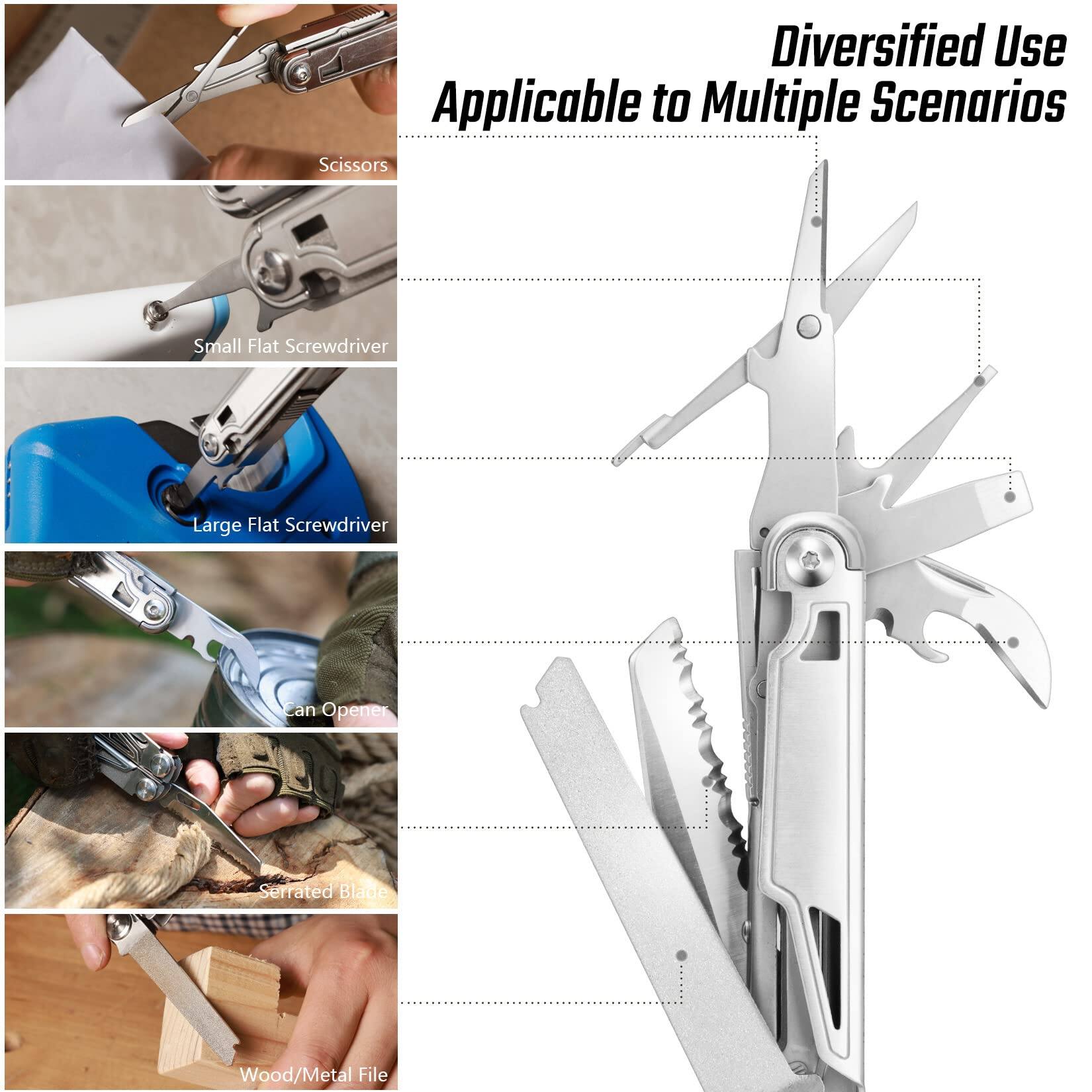 Dapper Styles Multitool 16 in 1 Multitools With Sheath Stainless Steel ...