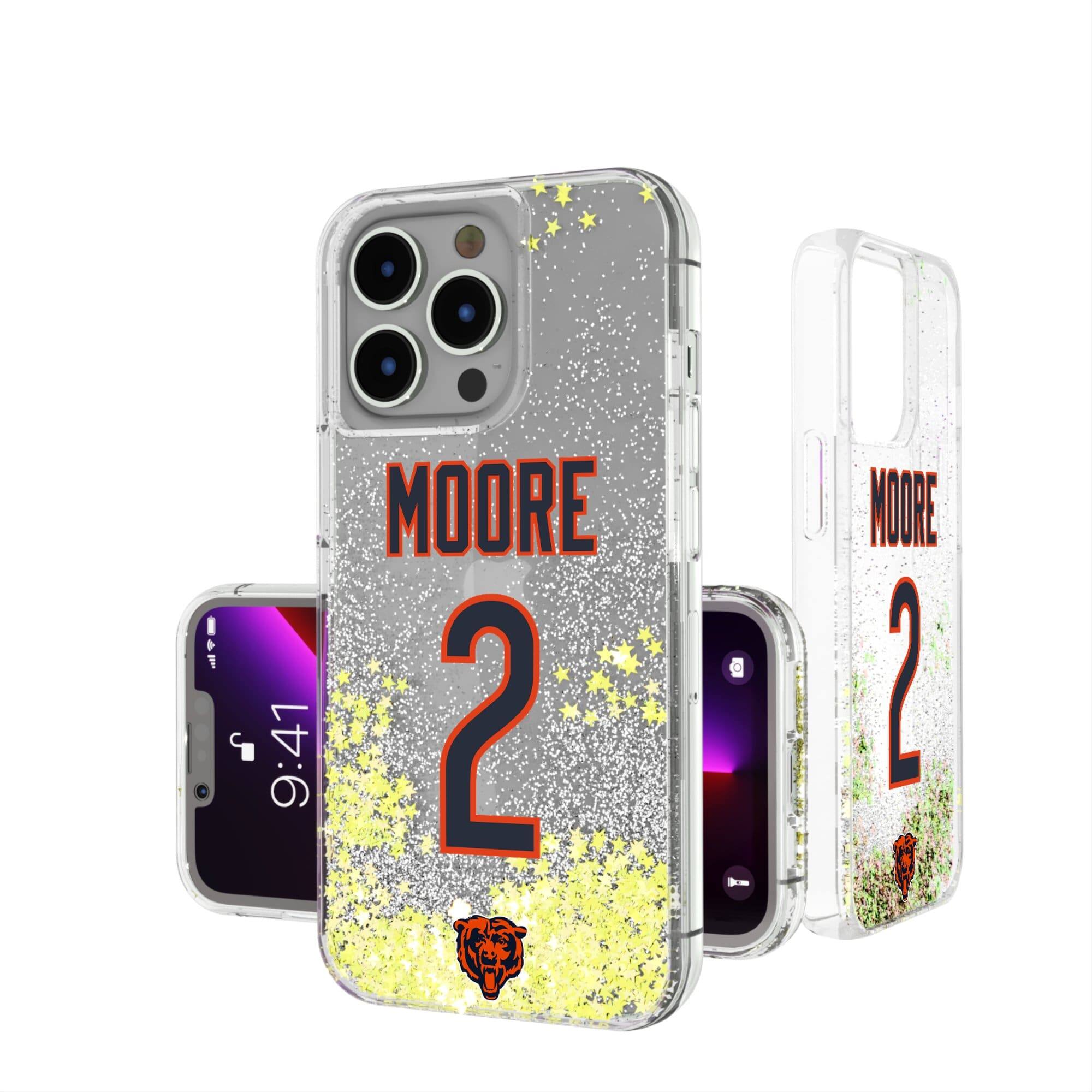 Keyscaper NFL D.J. Moore Chicago Bears iPhone Glitter Phone Case 13 Pro ...
