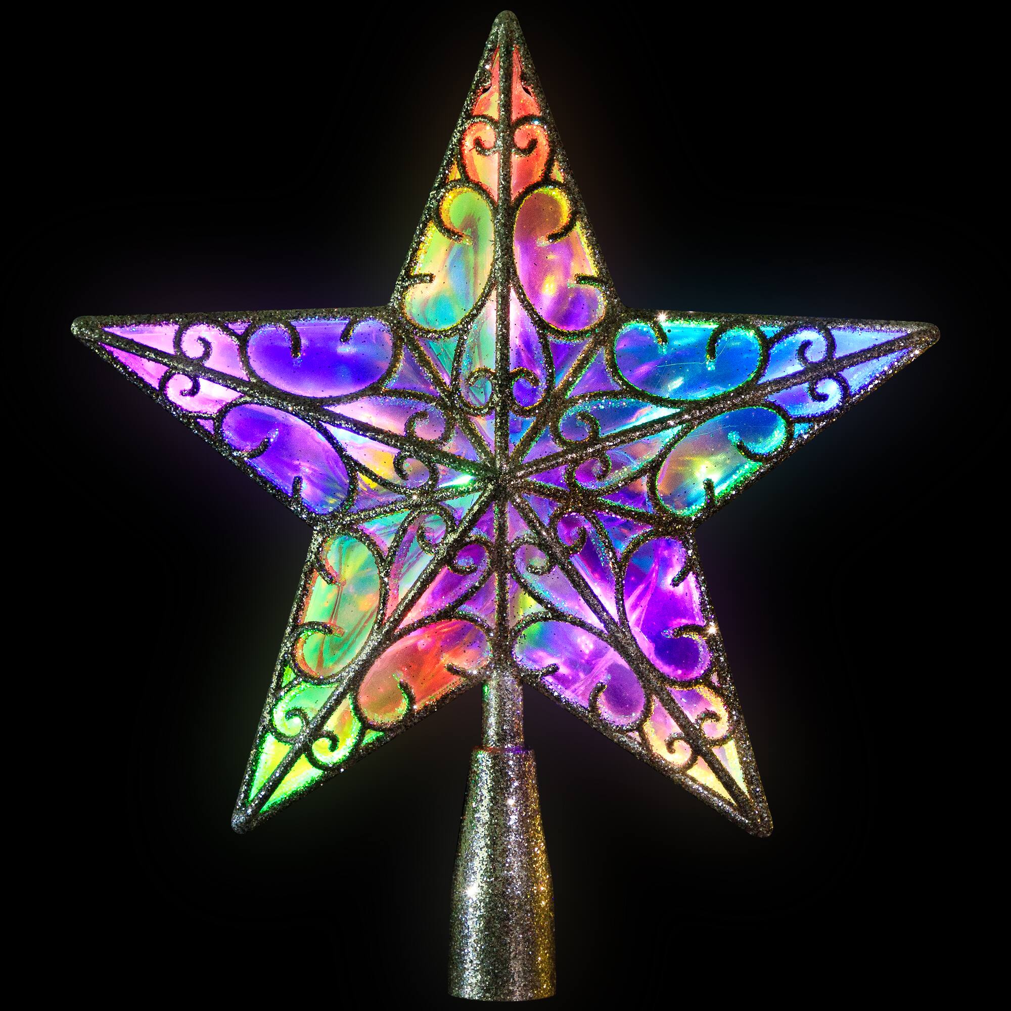 Northlight LED Lighted Iridescent Star Christmas Tree Topper 11 ...