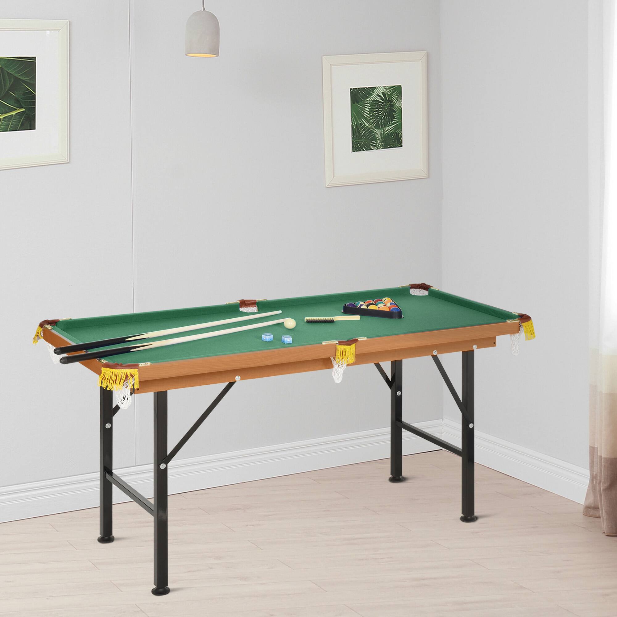 Soozier Portable Folding Billiards Table Game Pool Table for Whole ...