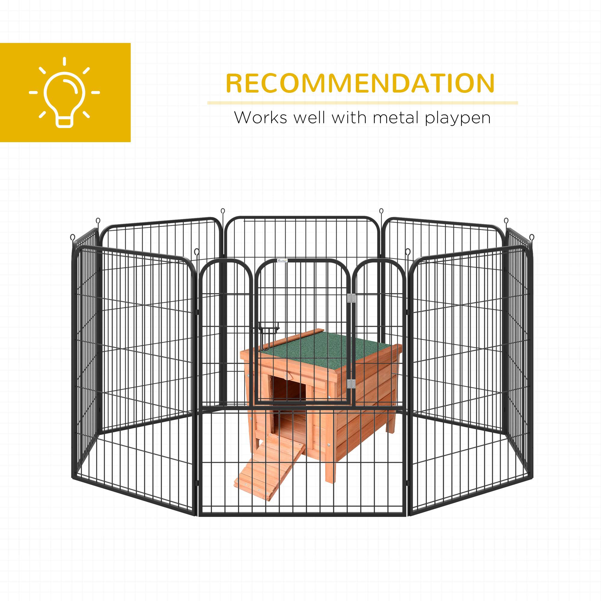 APRILSOUL Small Wooden Rabbit Hutch Bunny Cage Guinea Pig Cage Duck ...