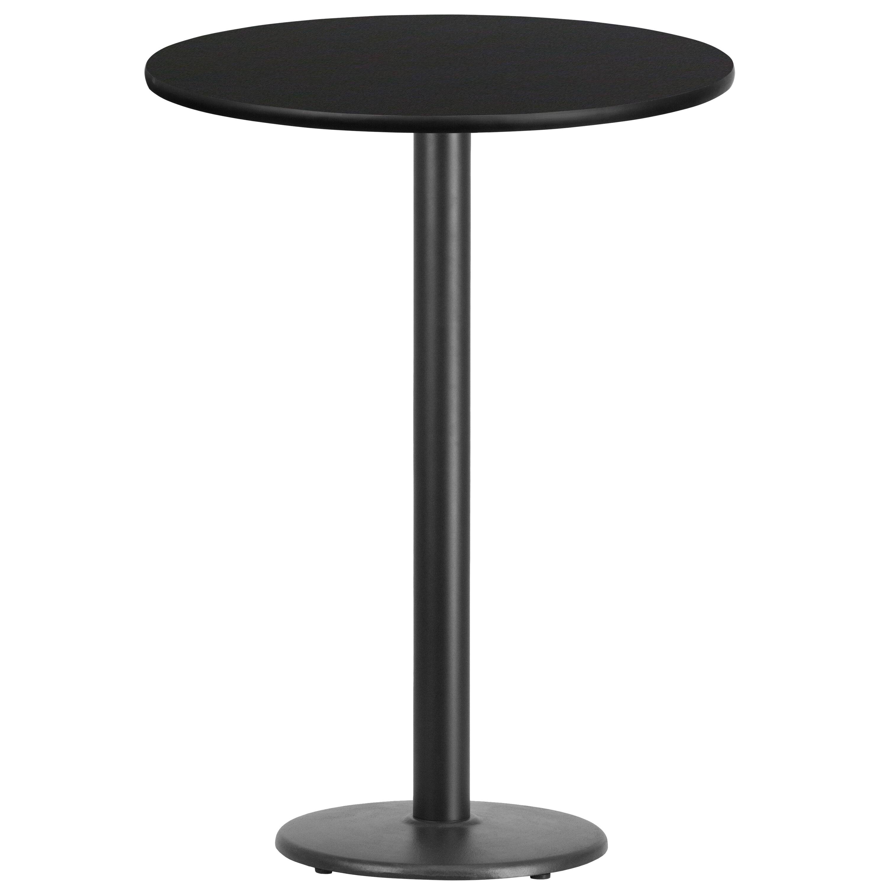 Emma + Oliver 30" Round Laminate Table Top with 18" Round Bar Height ...