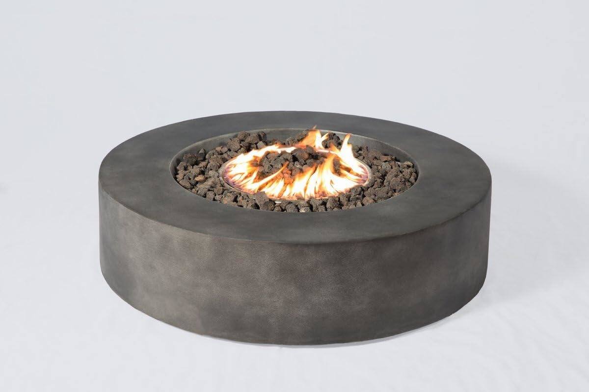 Spaco 12" Height Fibre Reinforced Concrete Outdoor Fire Pit Table ...