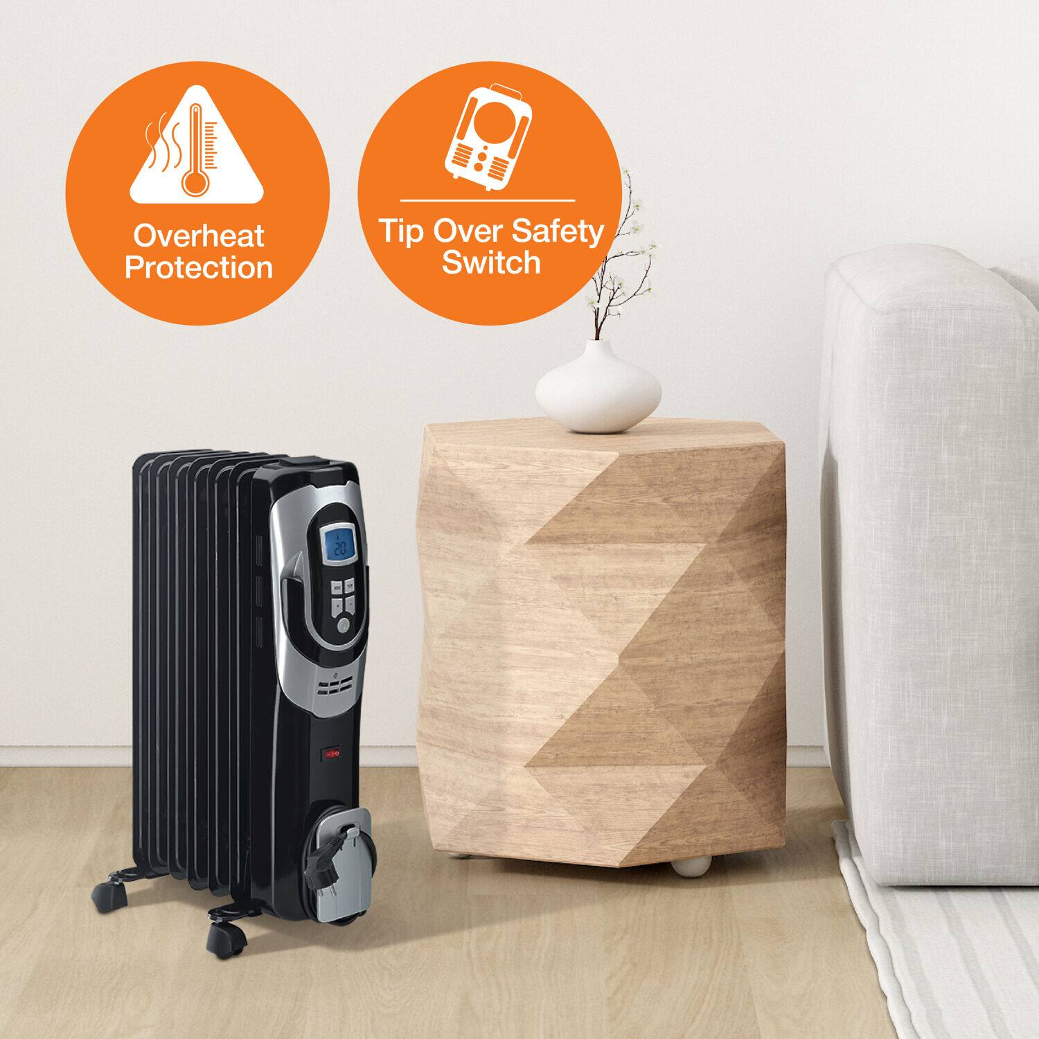 Customer Reviews: Lifesmart 1500W Digital Oil Filled Radiator Black YL ...