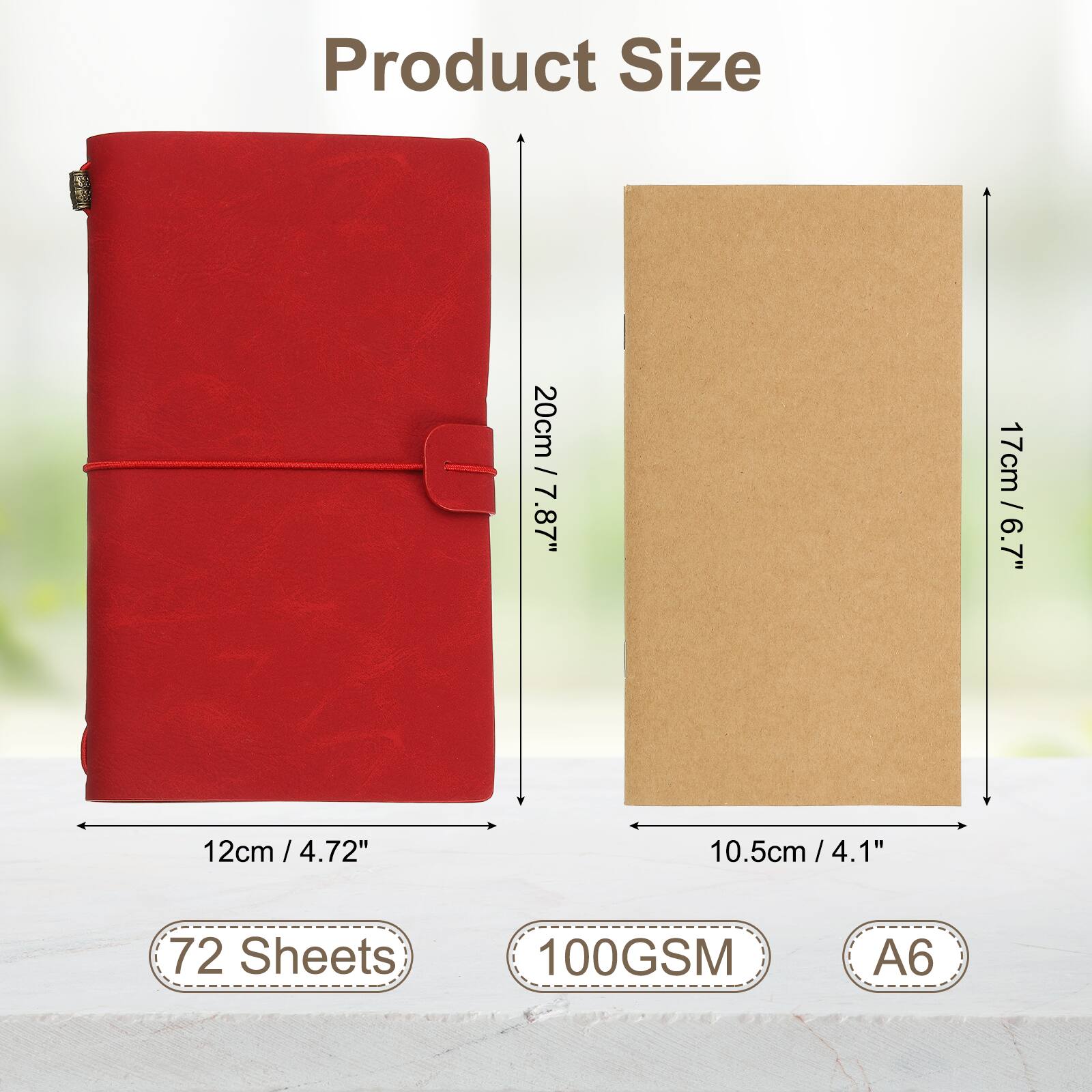Unique Bargains 1pc Vintage Retro PU Leather Notebook, Refillable ...
