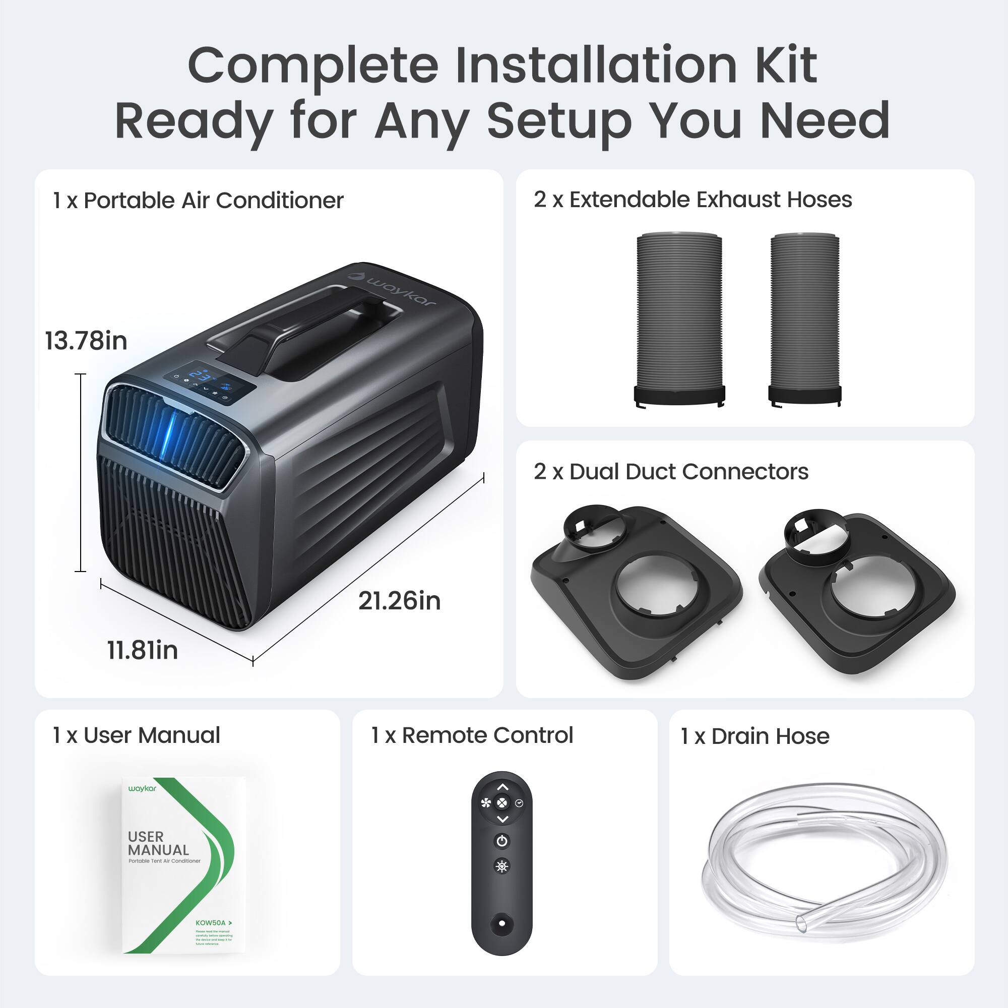Waykar 5000 BTU 3 in 1 Portable Air Conditioner with Dehumidifier for ...