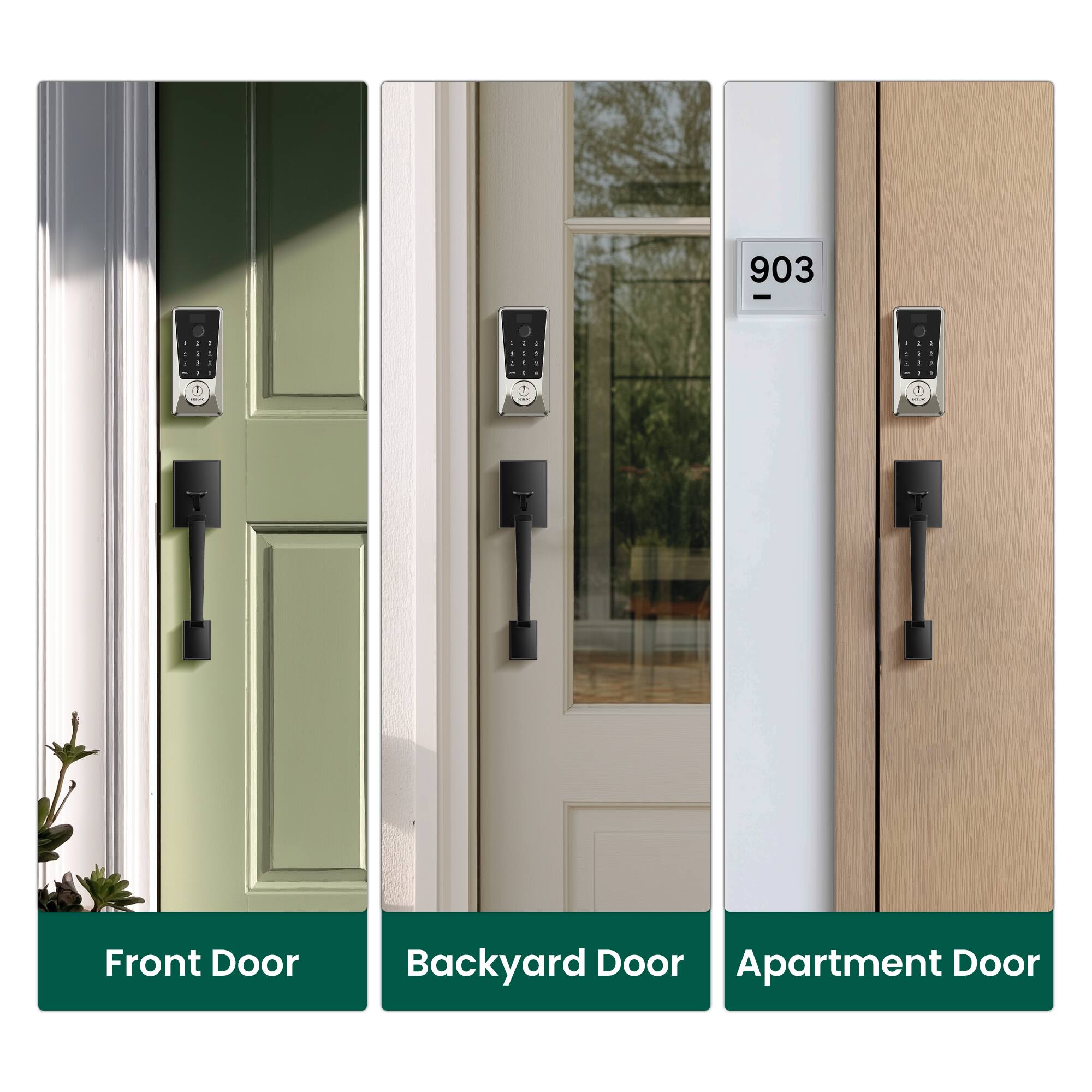 DESLOC D210 WiFi Fingerprint Smart Front Door Lock Touchscreen Keypad ...