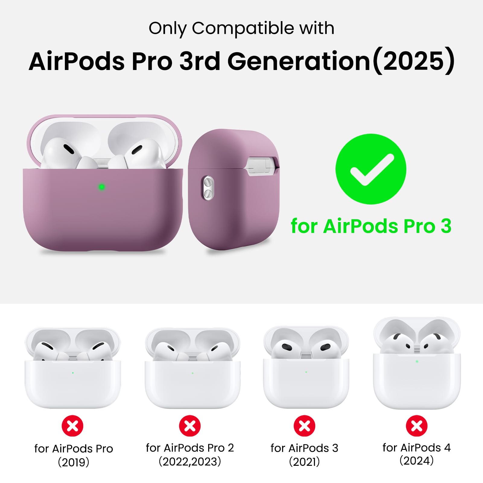 Ornarto Compatible with AirPods Pro 3 Case 2025, Full Protective ...