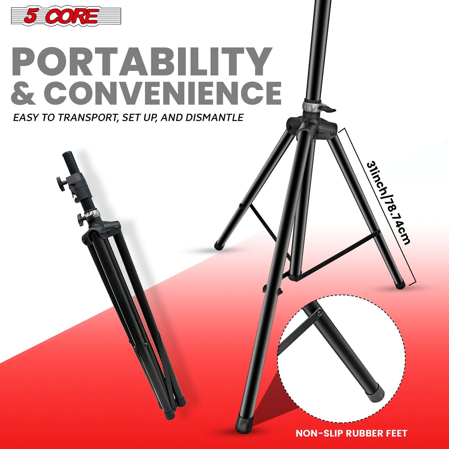 5 CORE 5Core Speaker Stand Tripod Tall Air Assist Lowering Adjustable ...