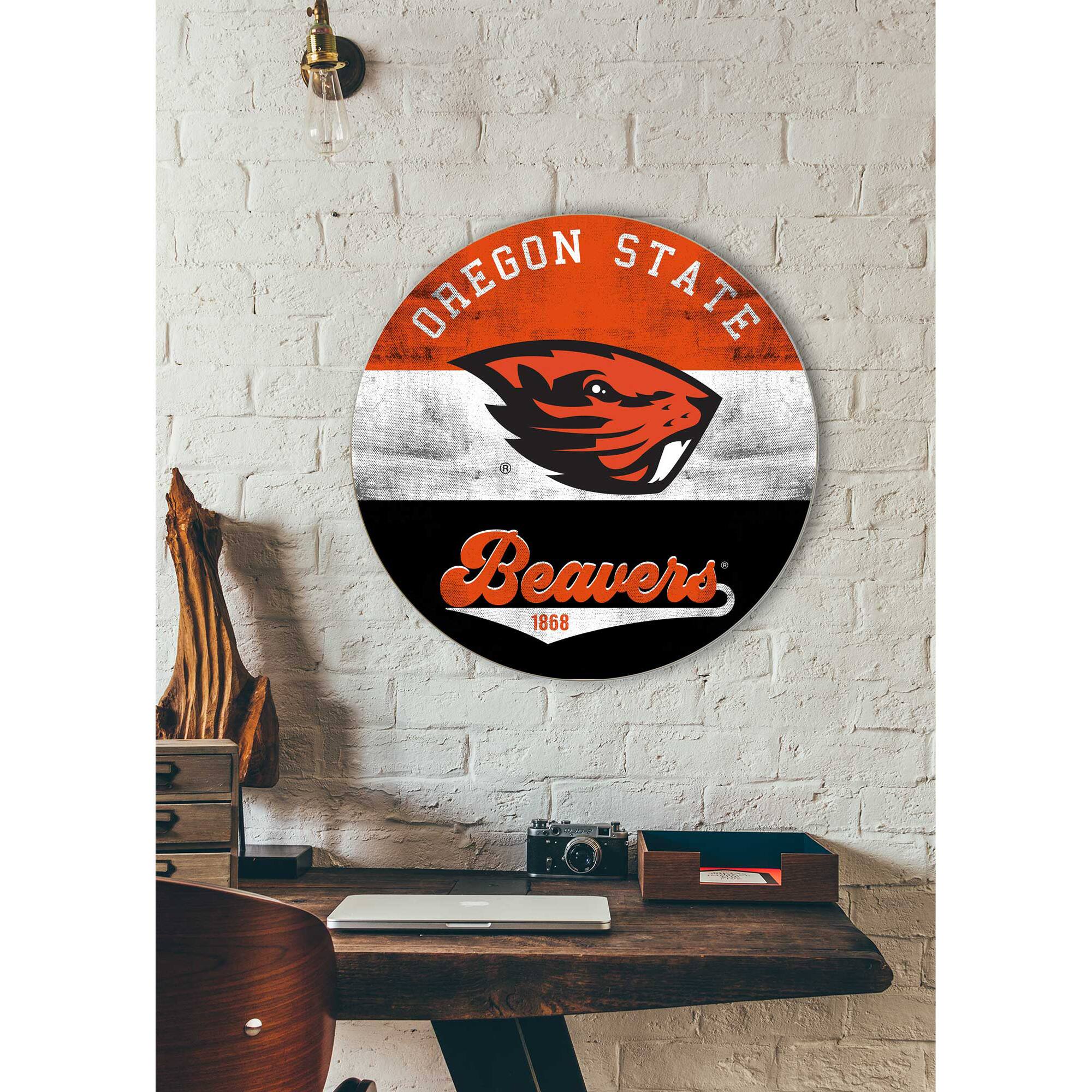 Jardine Oregon State Beavers 20'' x 20'' Retro Logo Circle Sign Orange ...