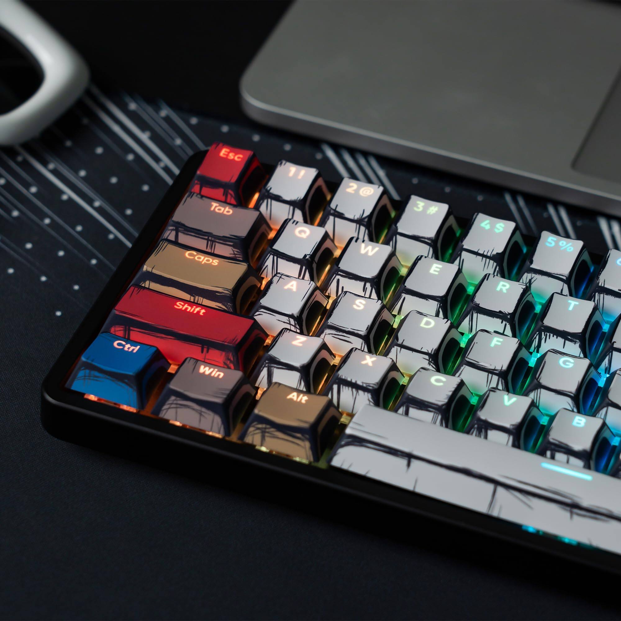 METALTON Retro Anime Pbt cherry Key Caps 60 65 75 100 Percent 5 Side ...