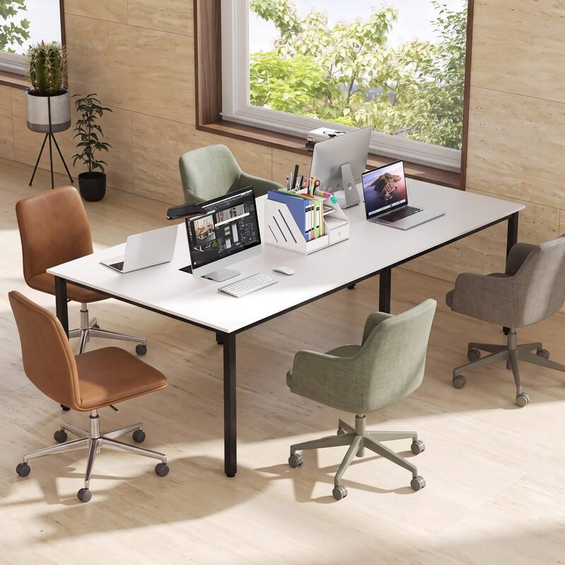WELLFOR 8 ft Conference Room Table for 8 10 People, Rectangular Meeting ...