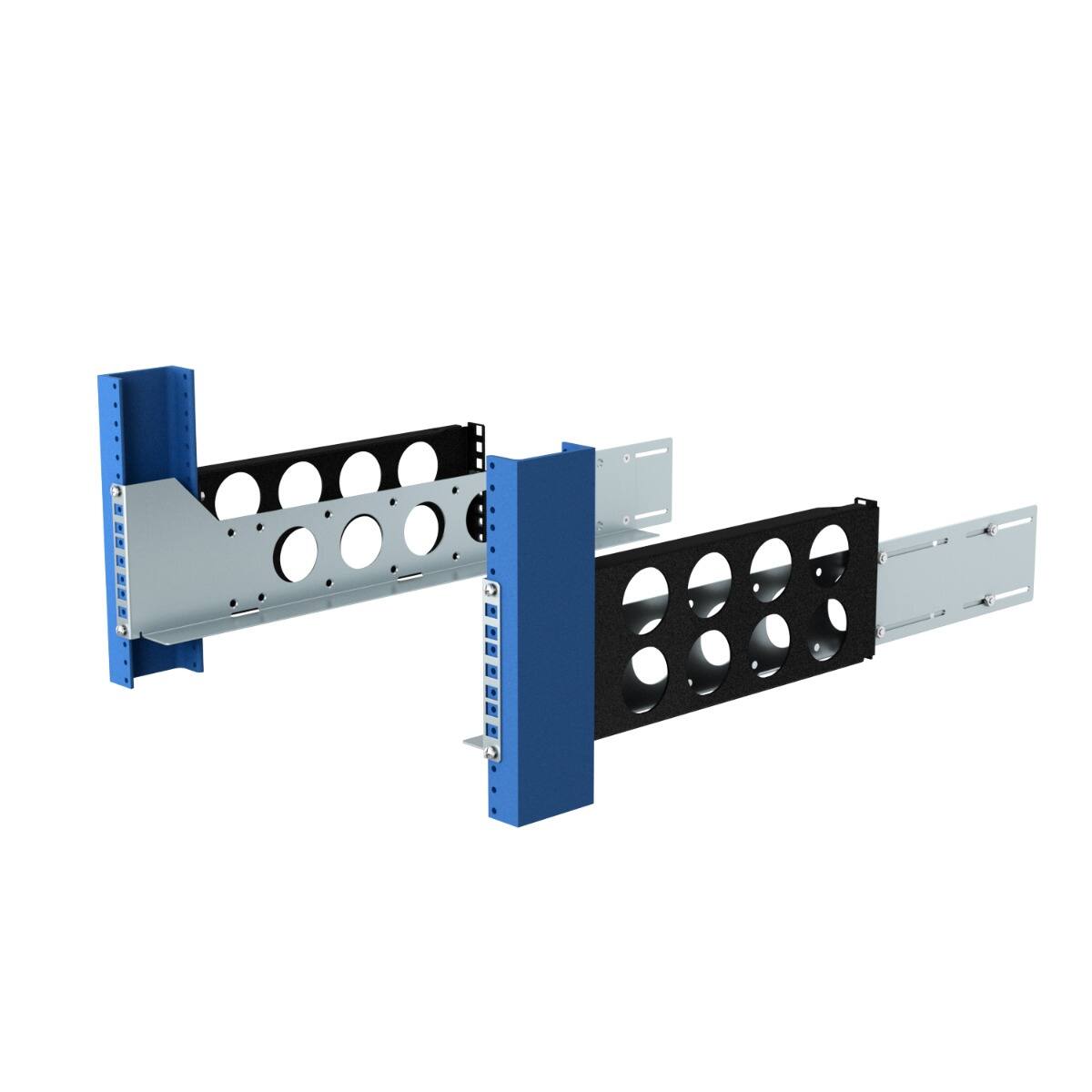 RackSolutions 3U 2Post Universal Rack Rail with Wirebar, 24" Depth ...