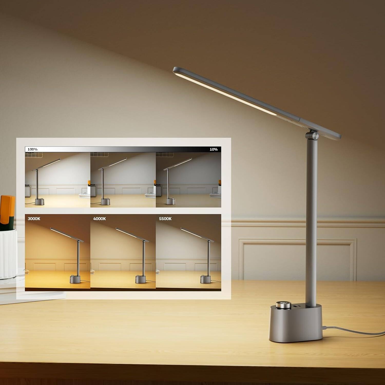 The Best Inks blue Desk Lamp Light LED USB Dimmable Upgraded Sunturalux ...