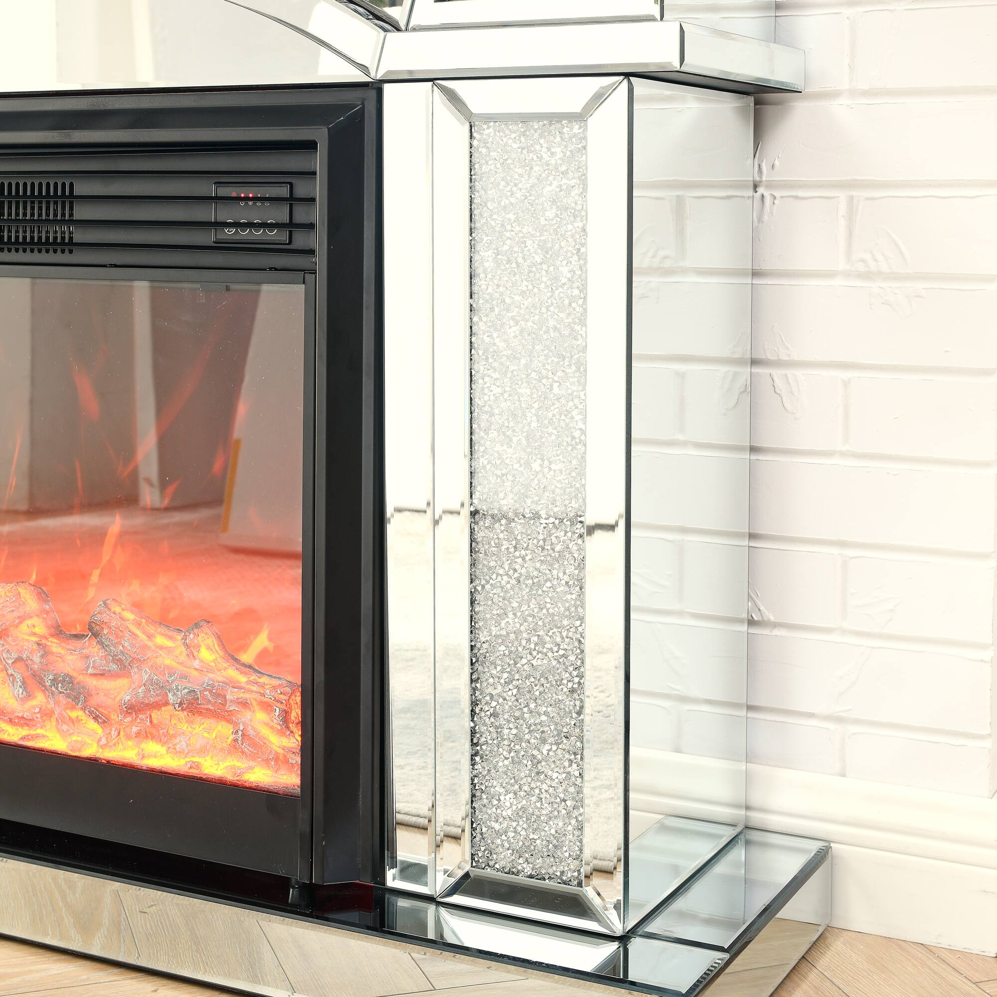 APRILSOUL Dome Door Acrylic Mirror Fireplace Cabinet Tv Fireplace ...