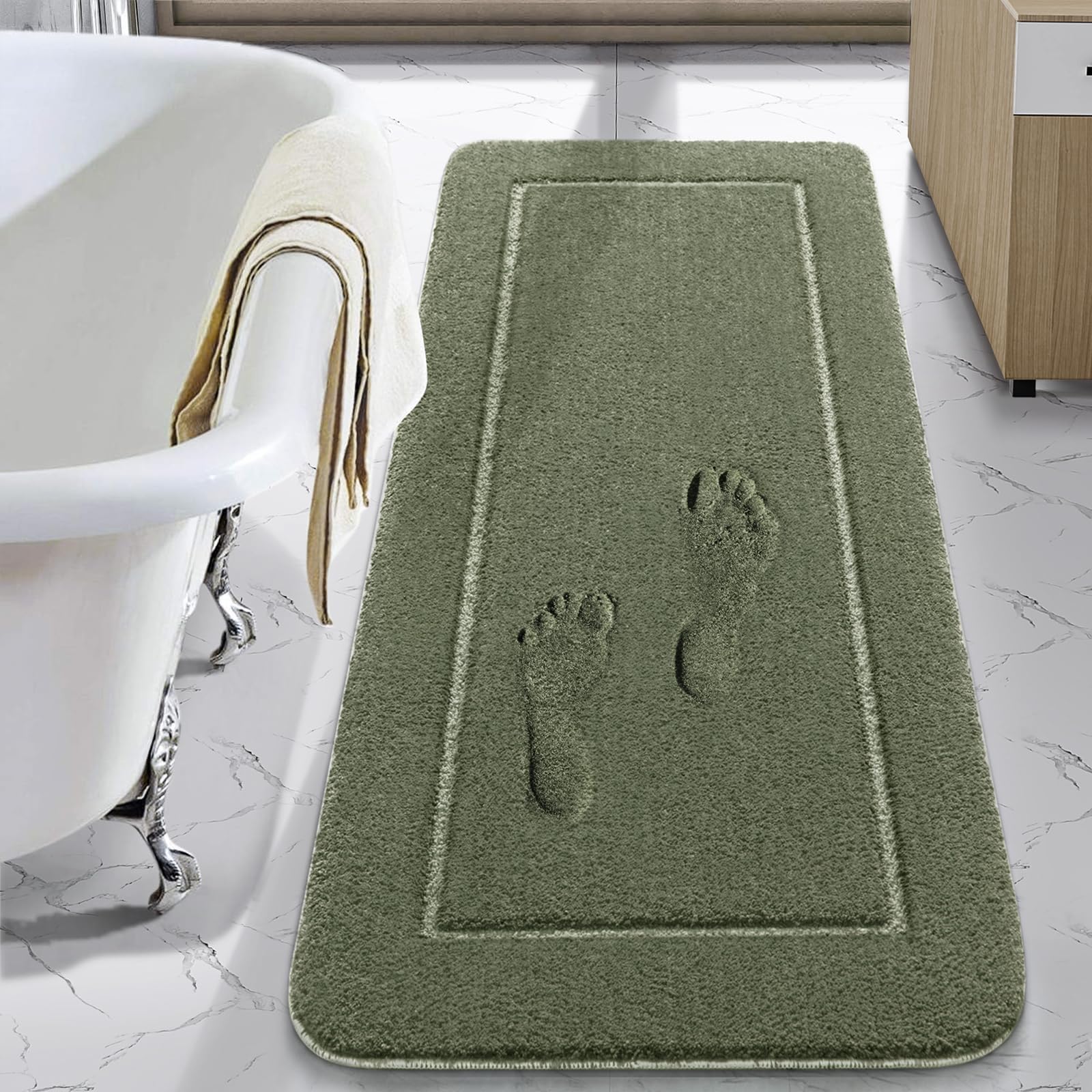 Fabibe Luminous Non Slip Bathroom Rugs Runner 24 X 60 Inch Extra Soft ...