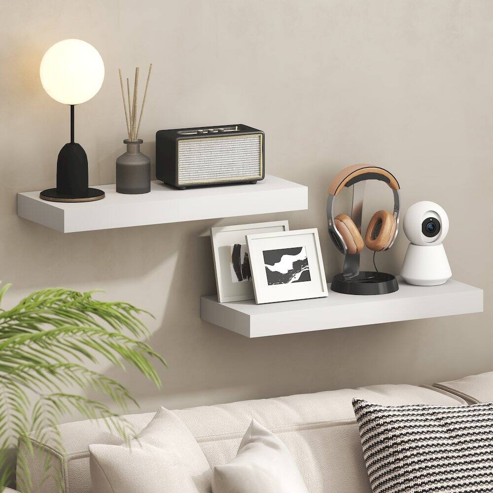 Furinno TANNA Floating Shelves for Wall, Thick Shelf 9 x 24 Wall Shelf ...