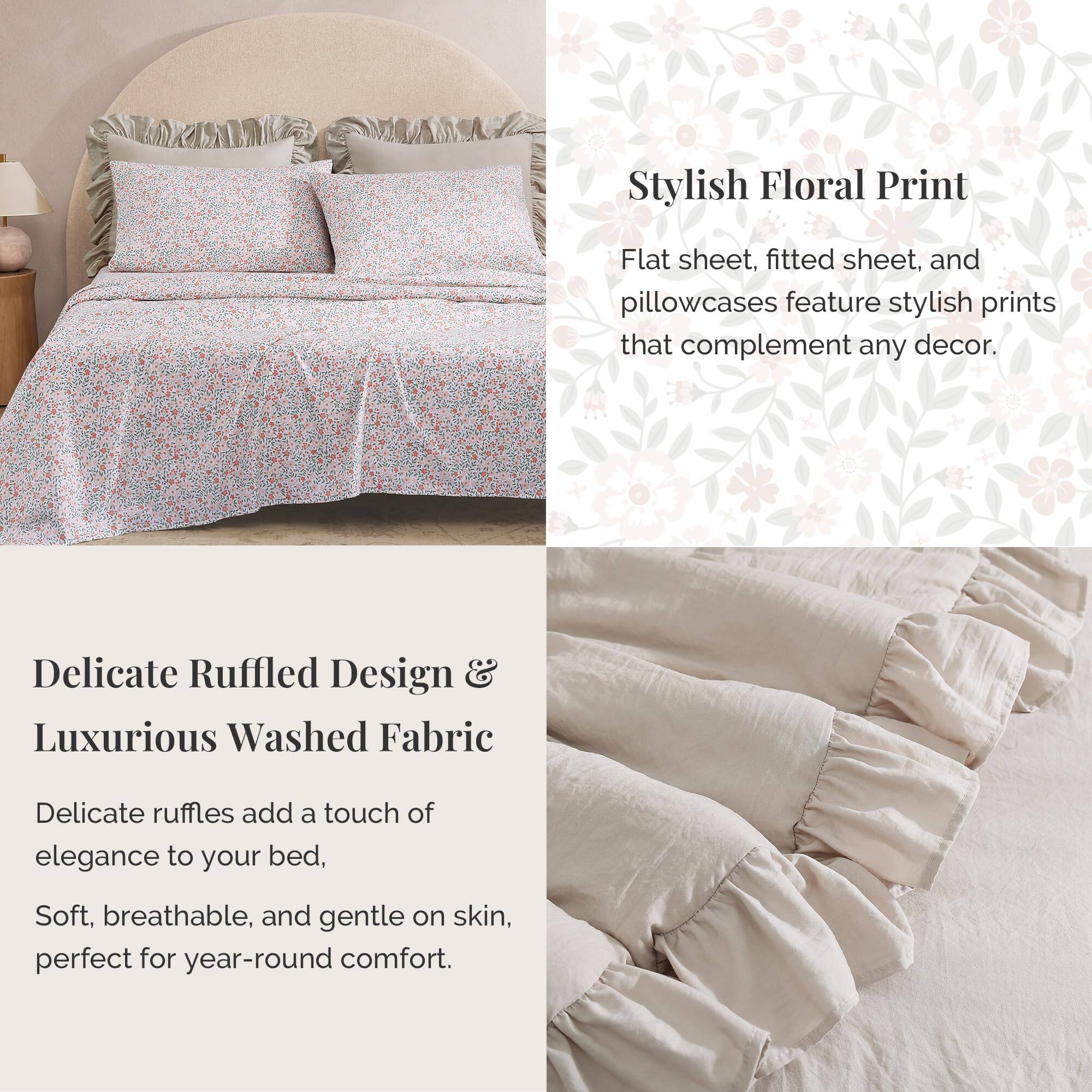 Paradigms Interiors Comforter Set 7 Pieces Ruffle Bedding Sets Shabby ...