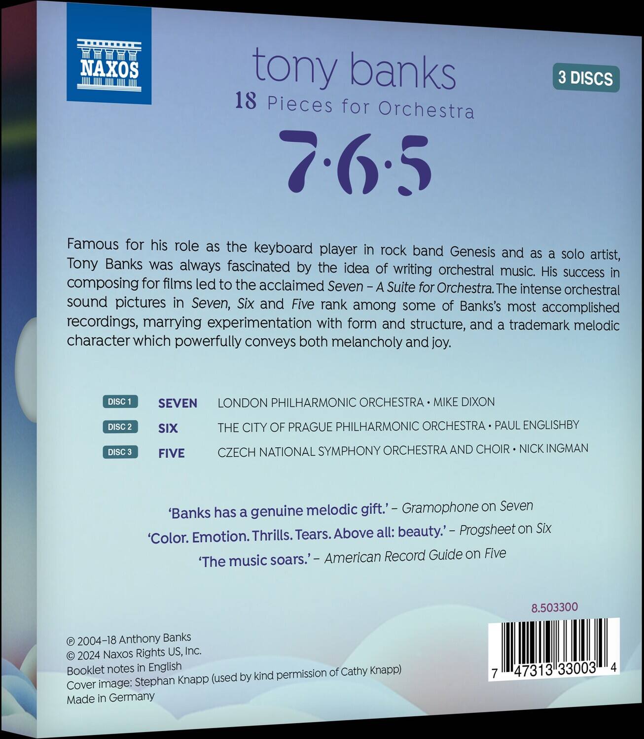 Tony Banks Banks: 18 Pieces for Orchestra 7 • 6 • 5 COMPACT DISCS [CD ...