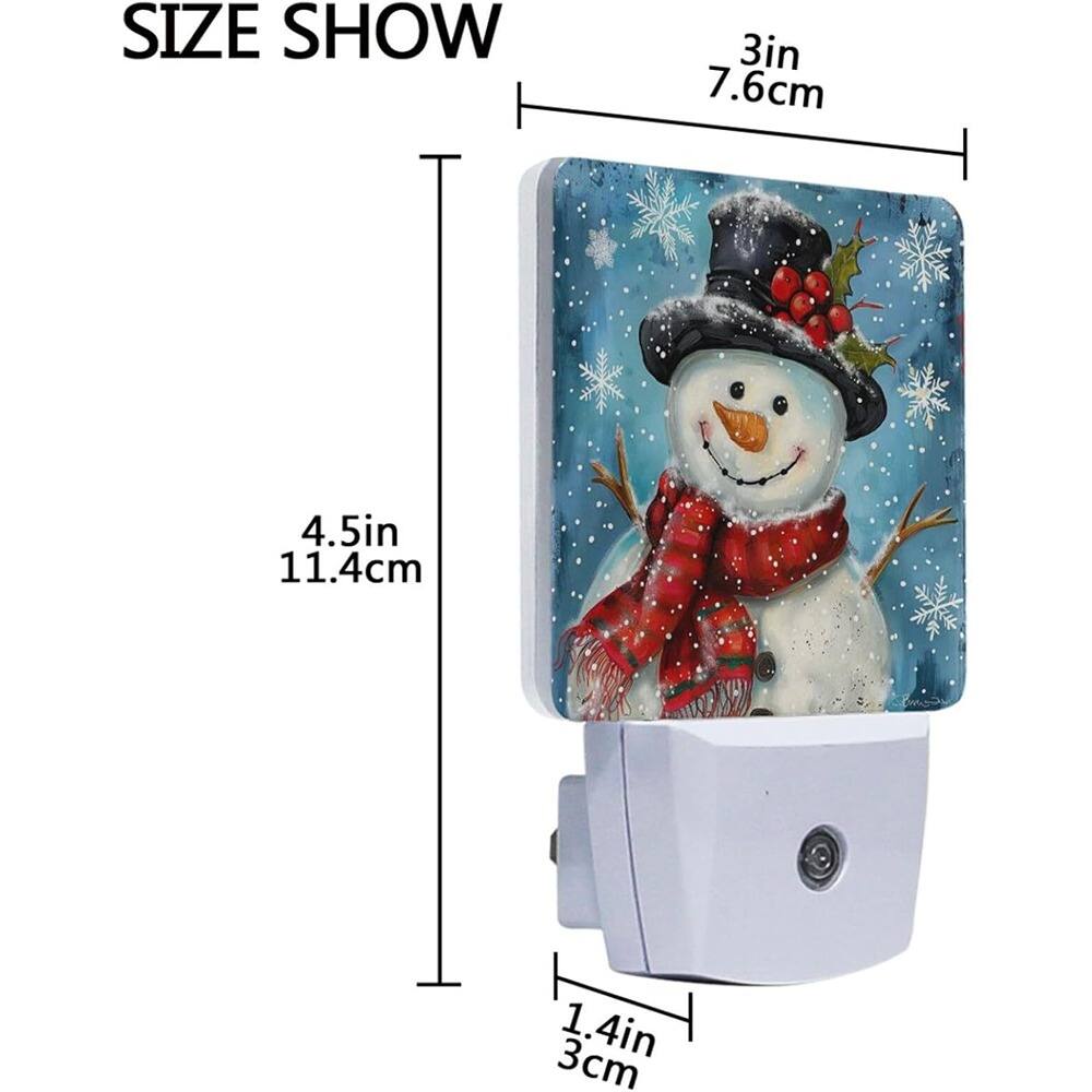 ACJPR Winter Snowflakes & Snowman Night Light Set – LED, Auto Dusk to ...