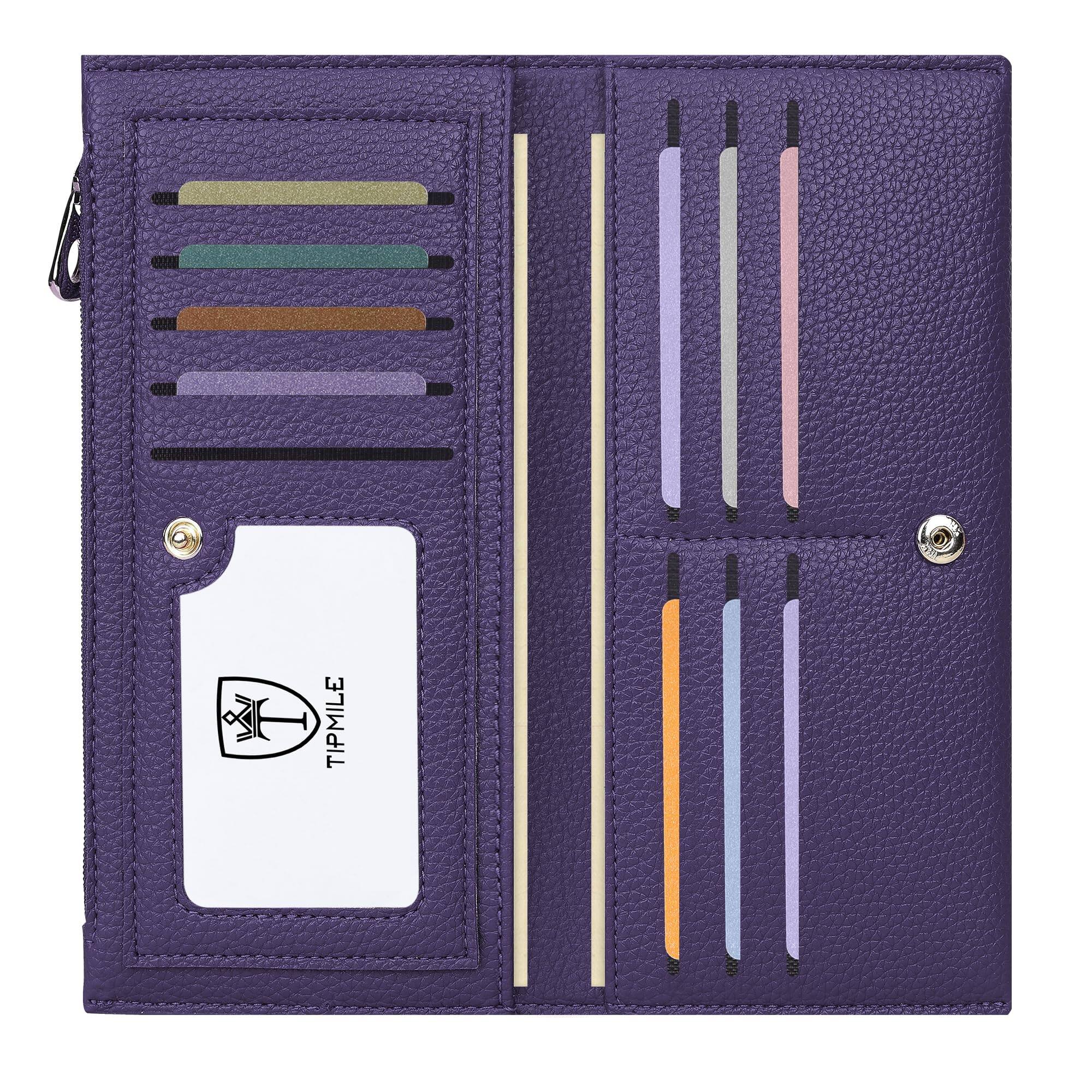 Jadie Link Ultra Slim Wallet Women Bifold Leather Rfid Blocking Credit ...