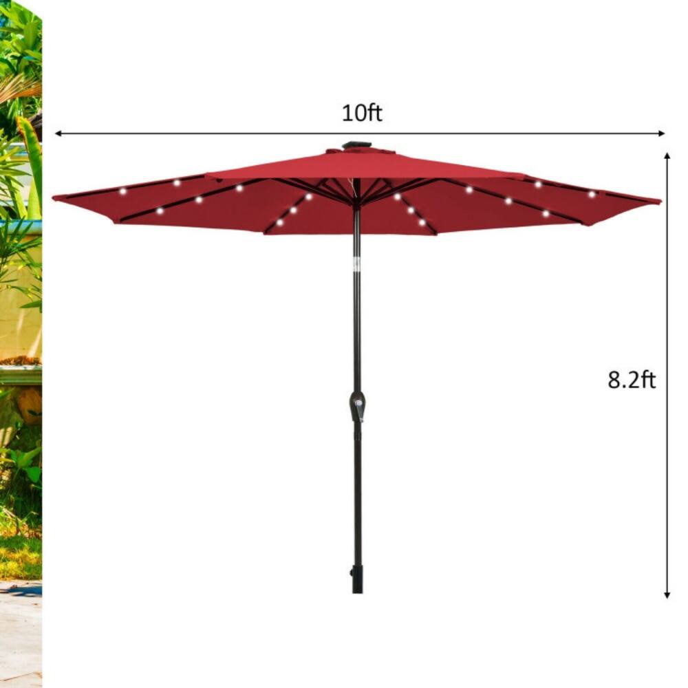 Mondawe 10 Feet Outdoor Patio Umbrella with Bright Solar LED Lights ...