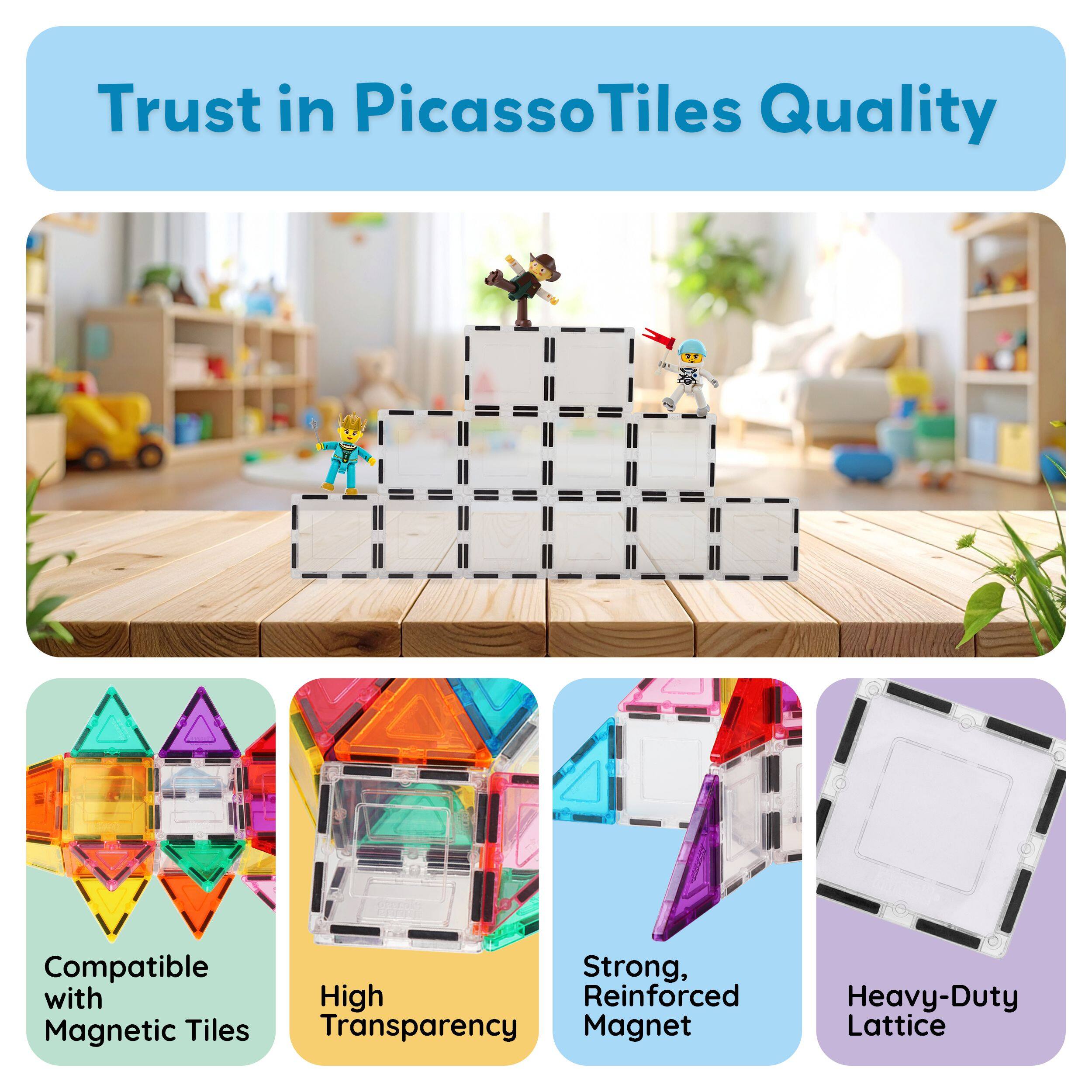 PicassoTiles PICASSO TILES Clear Transparent Magnetic Tile Expansion ...