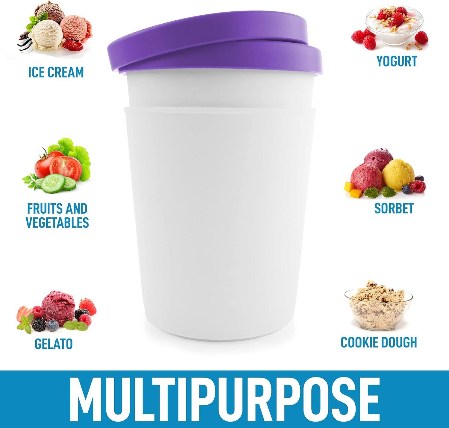 Zulay Kitchen Large Ice Cream Containers For Homemade Ice Cream ...