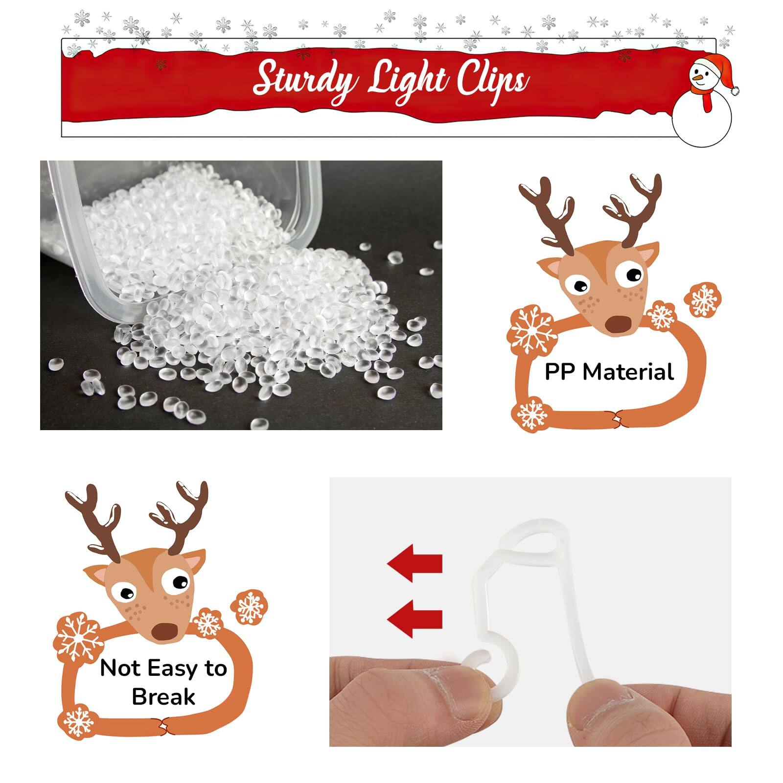 Paradigms Interiors 120 Christmas Light Clips Weatherproof Gutter Hooks ...