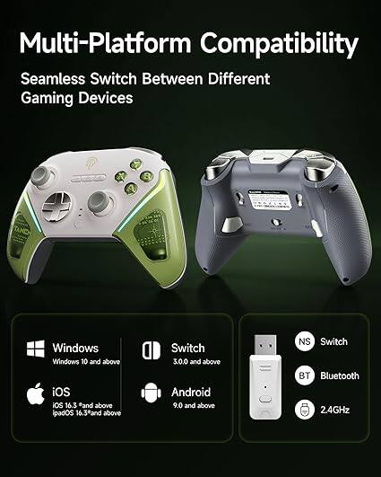 EasySMX D10 Wireless Game Controller – TMR Anti Drift Joysticks, Dual ...