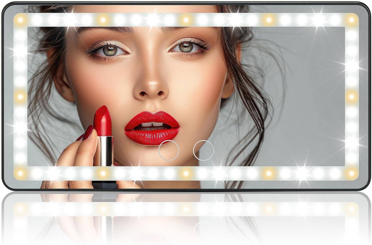 Stamp n Camp JOYTUTUS Car Sun Visor Vanity Mirror with Lights, 3 Light ...